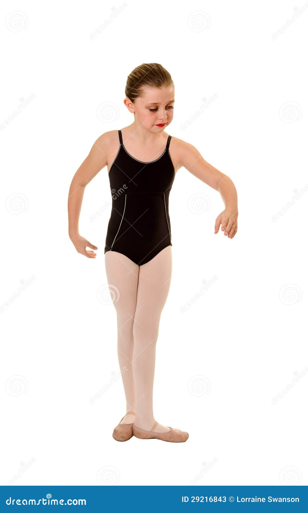 Young Ballet Dancer Practices Positions Stock Image - Image of student ...