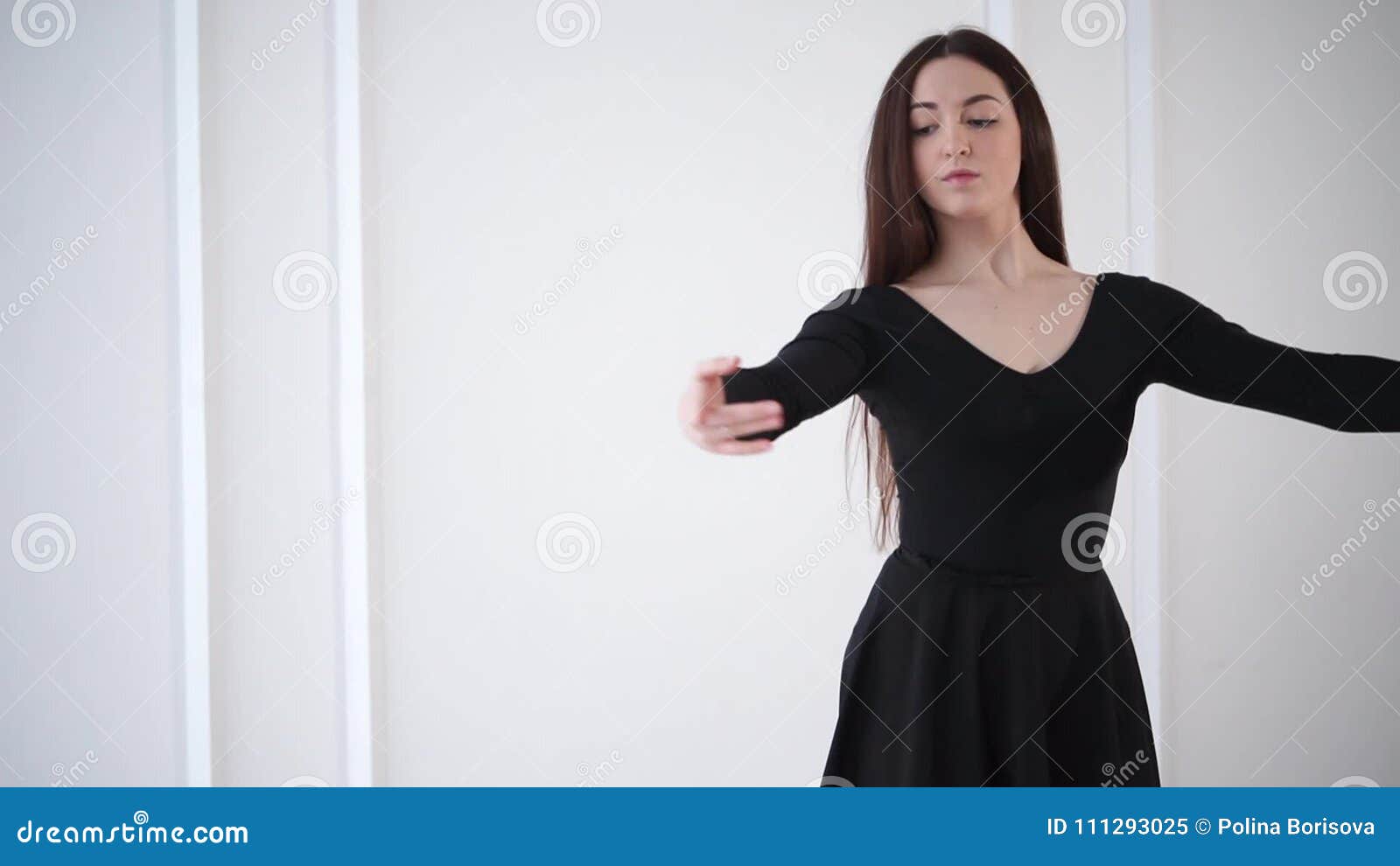 Classical Ballerina is Training a Hands Positions for Dance and ...