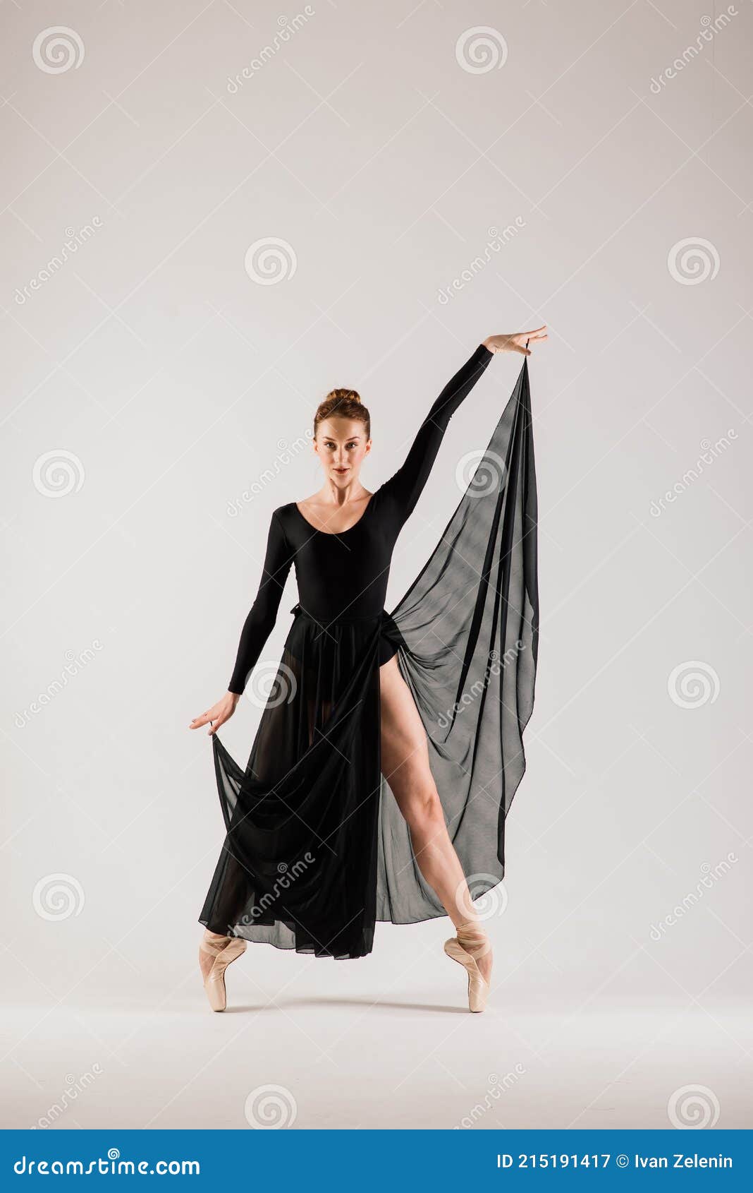 Young Ballet Dancer on White Background Stock Image - Image of action ...