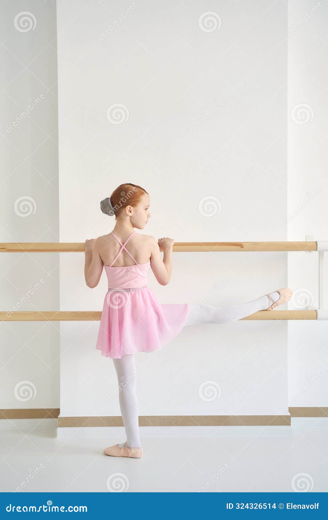 Young Ballet Girl at Studio Lesson. Training Performance Stock Photo ...