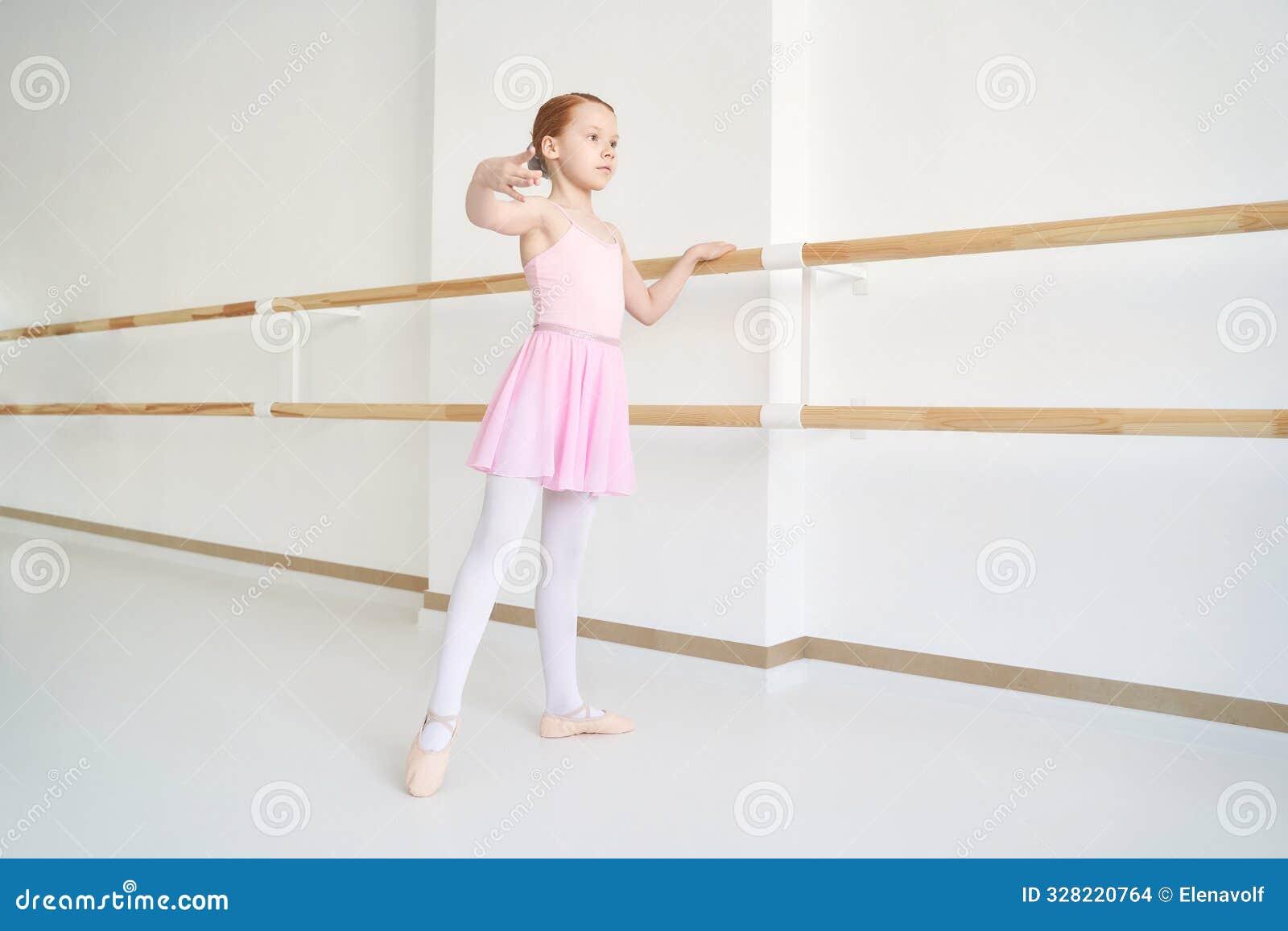 Young Ballet Girl at Studio Lesson. Training Performance Stock Photo ...