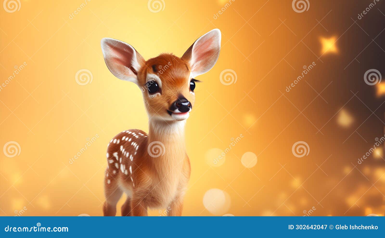 Young Bambi Deer, Roe Deer, Beautiful, Light Brown with White Spots ...