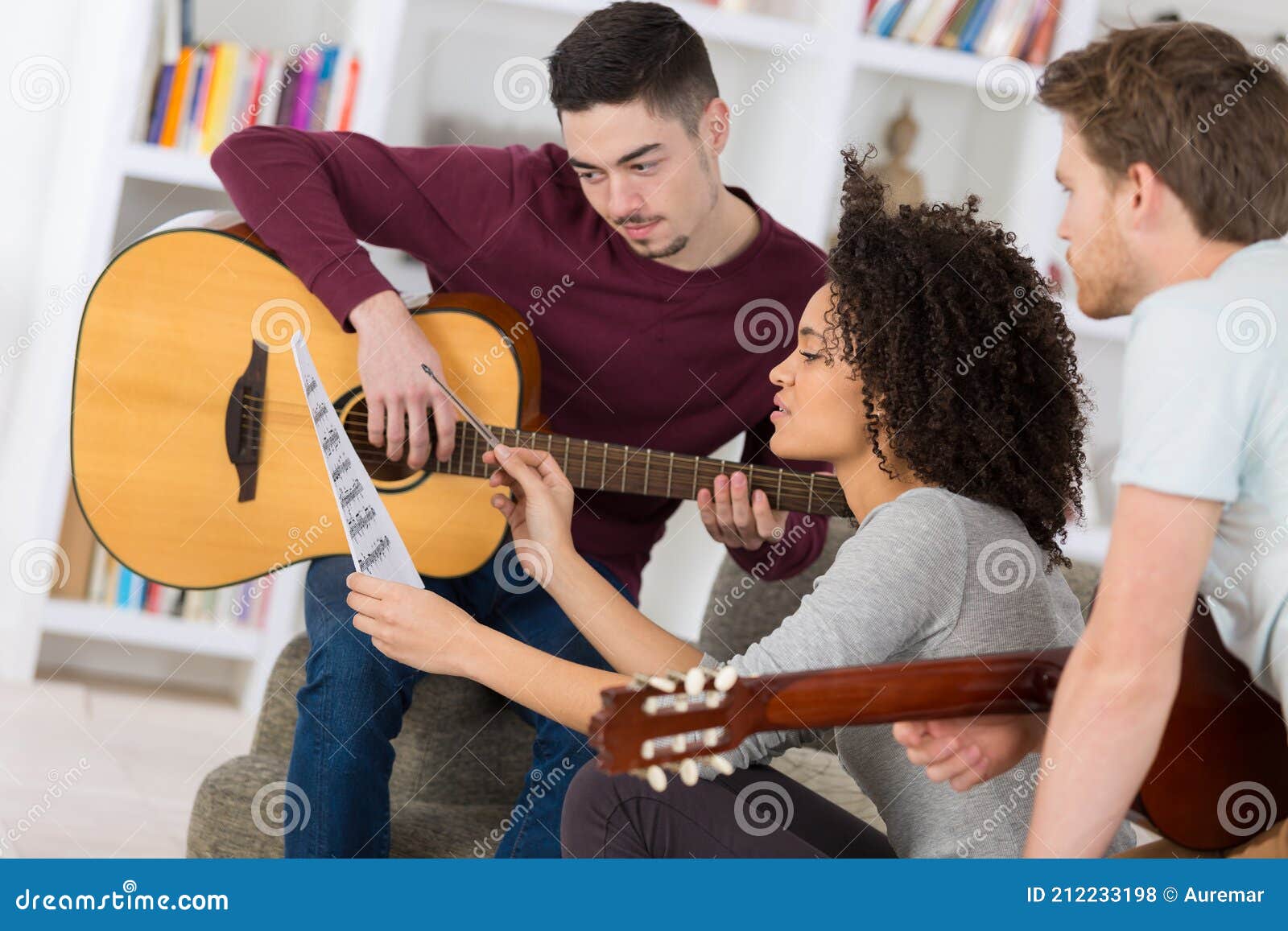 Young band music recording stock photo. Image of instrument - 212233198