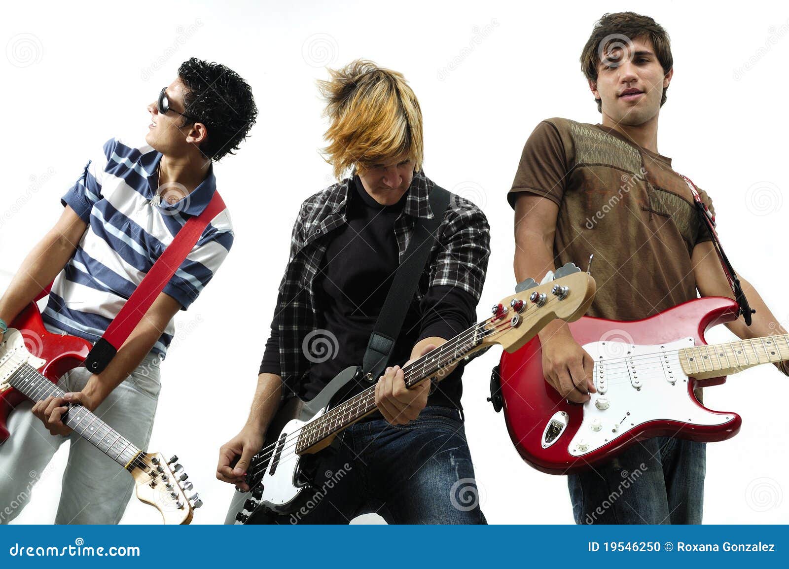 Young Band Posing with Instrument, Isolated Stock Photo - Image of ...