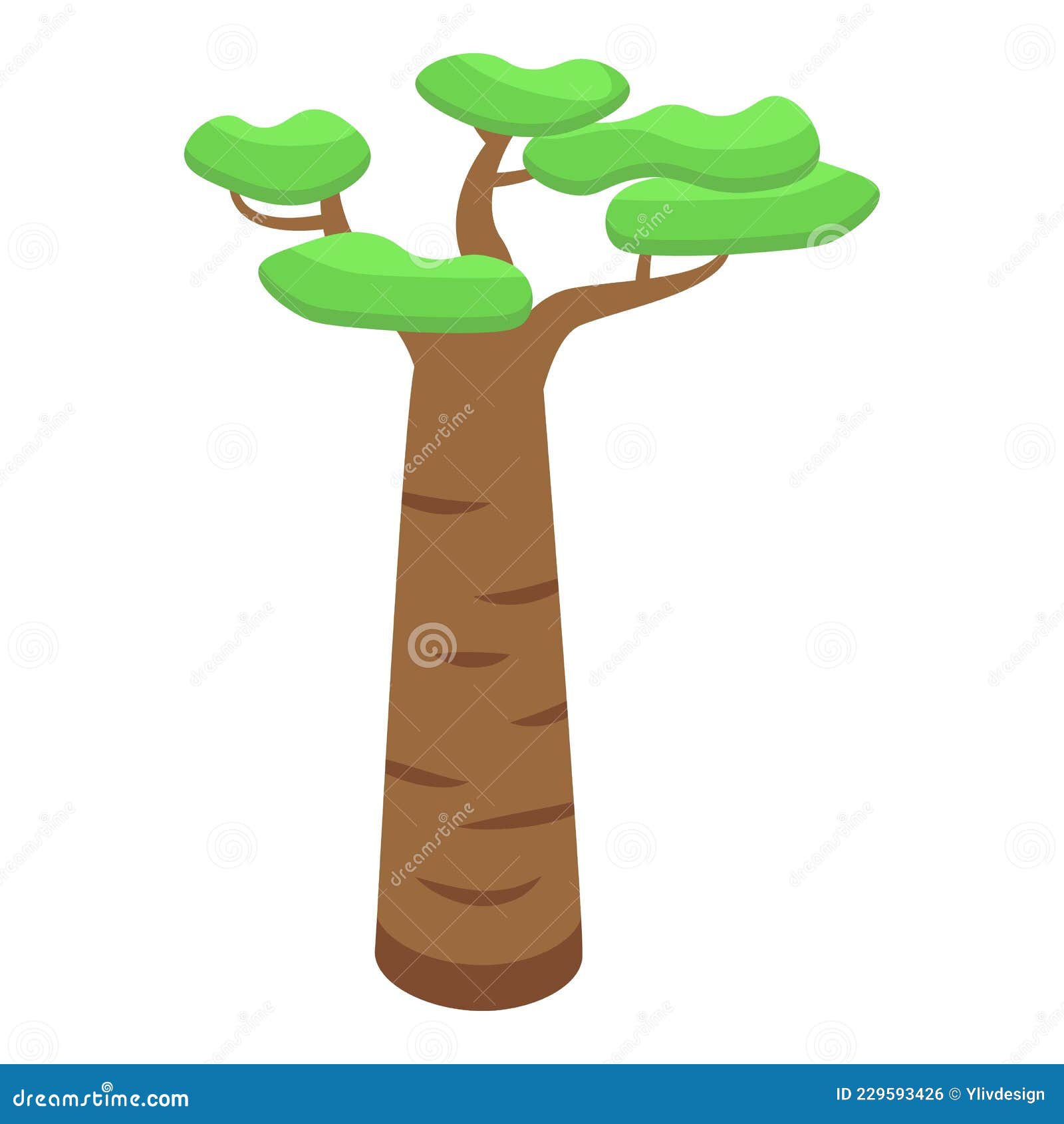 Young Baobab Tree Icon Isometric Vector. African Leaf Stock Vector ...
