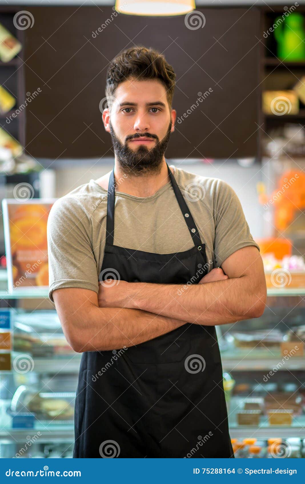 A young barista man stock photo. Image of beverage, handsome - 75288164