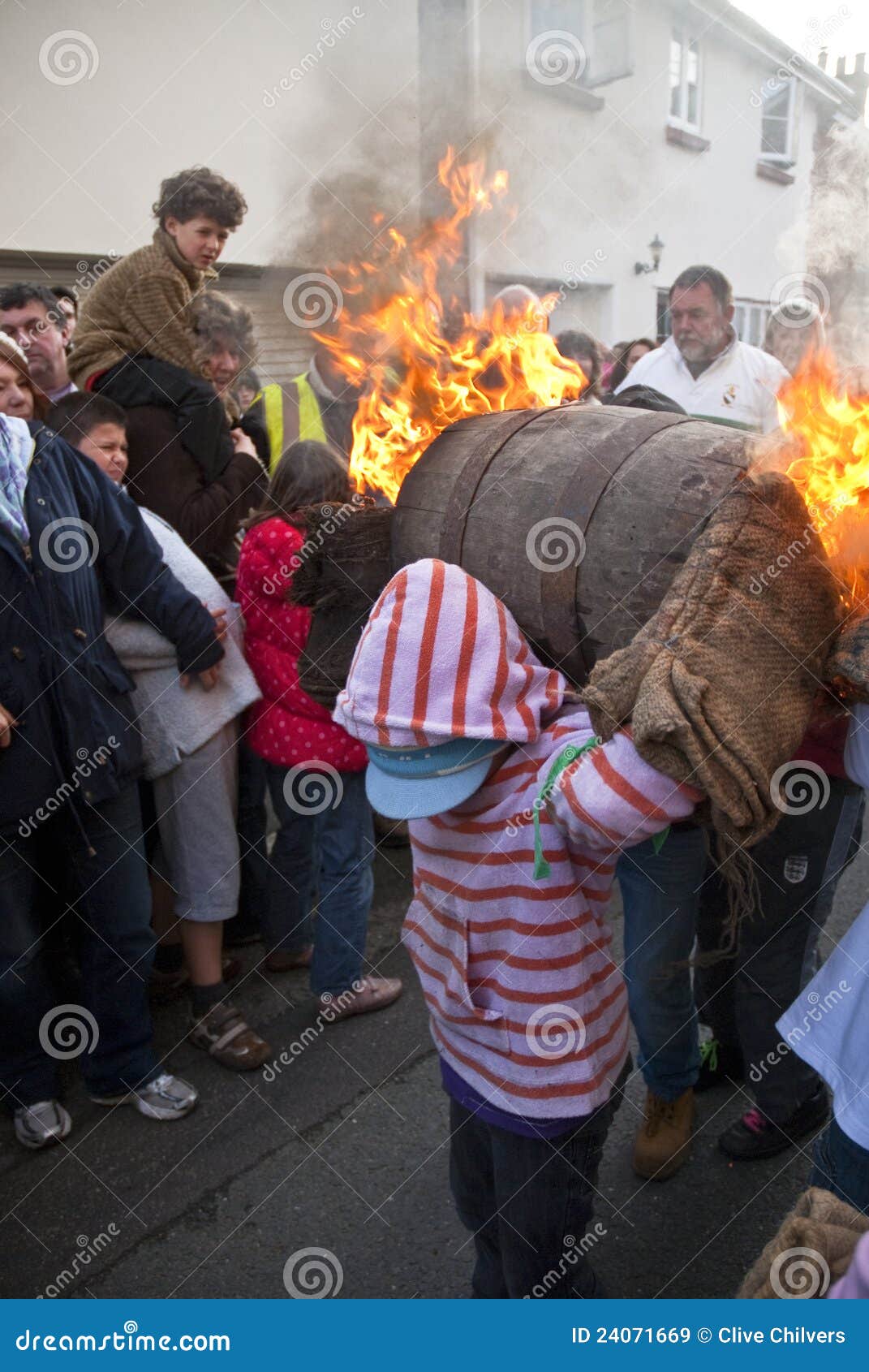 A Young Barrel Roller Runs through the Crowd Editorial Stock Image ...
