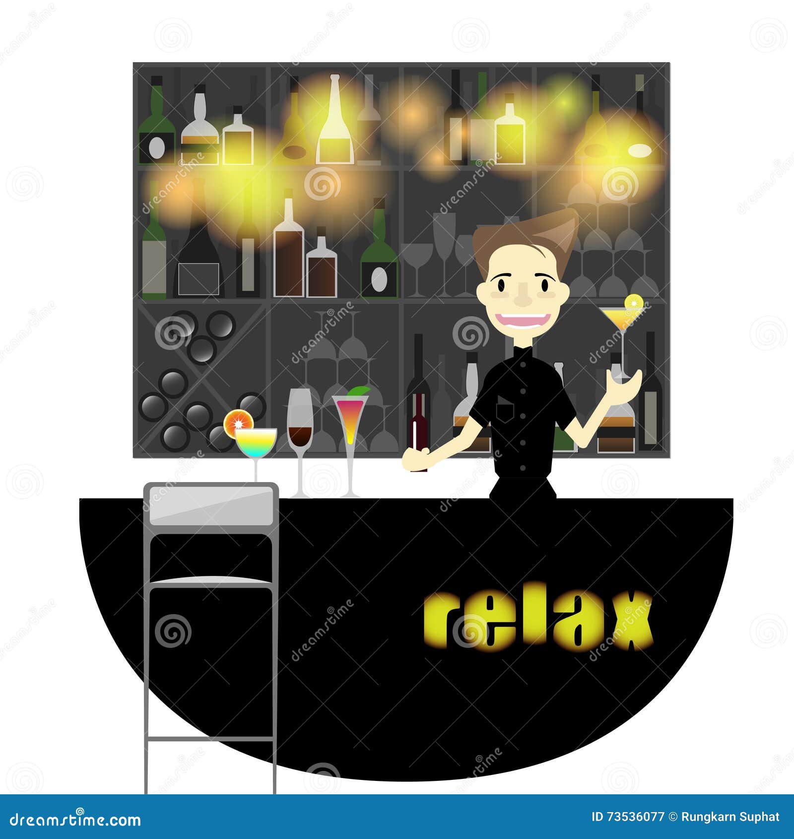 Bartender Clip-art Cartoon Vector | CartoonDealer.com #87238419