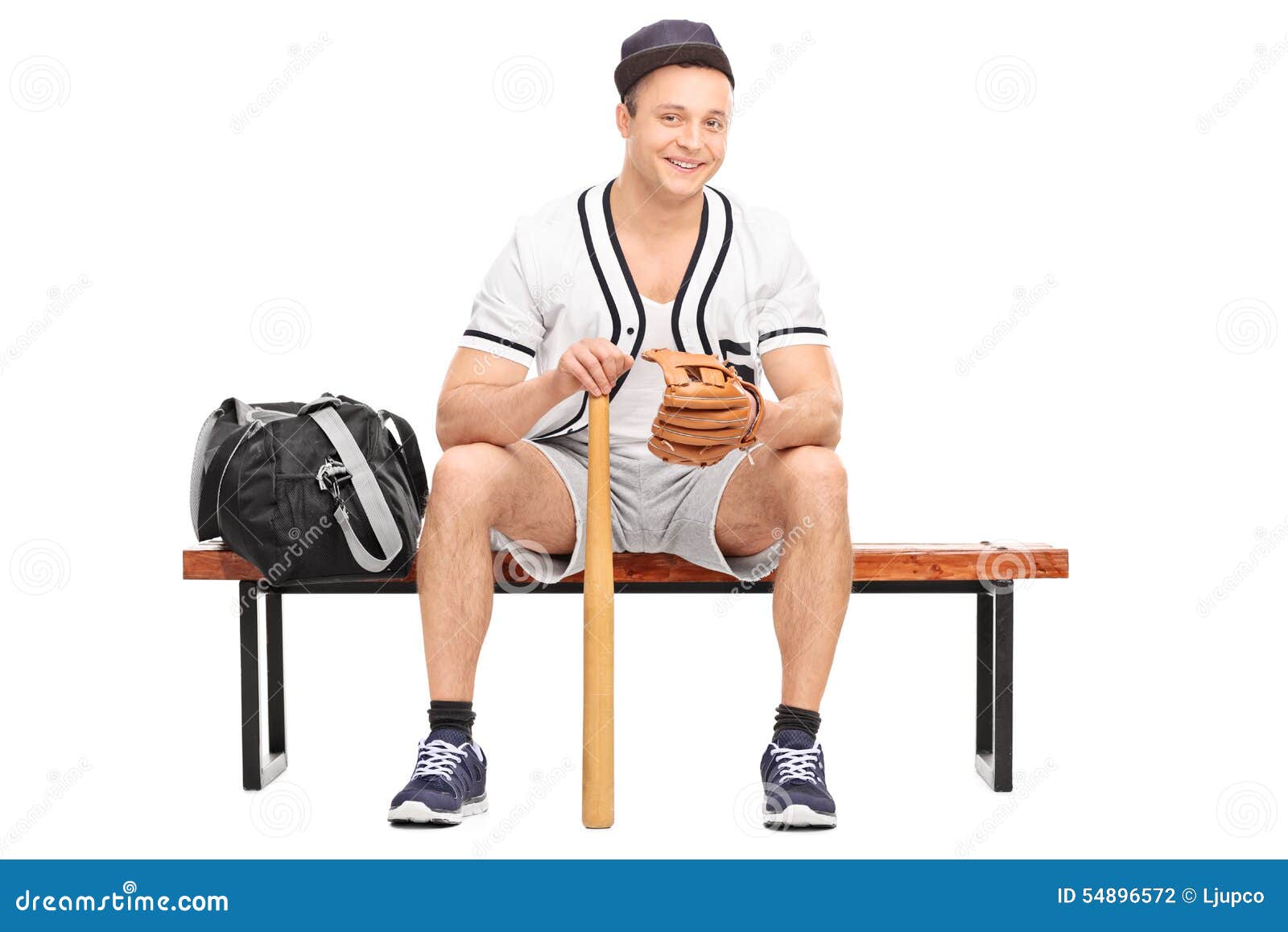 Young Baseball Player Sitting on Bench Stock Photo - Image of caucasian ...