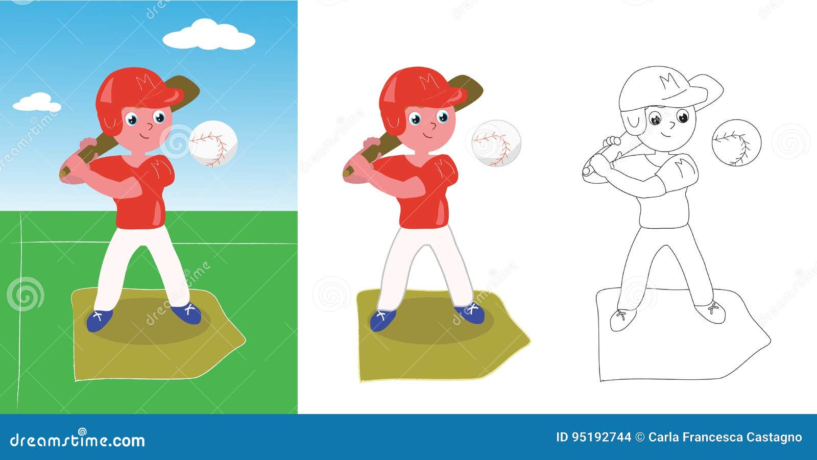 Young Baseball Player Vector Stock Vector - Illustration of ball ...