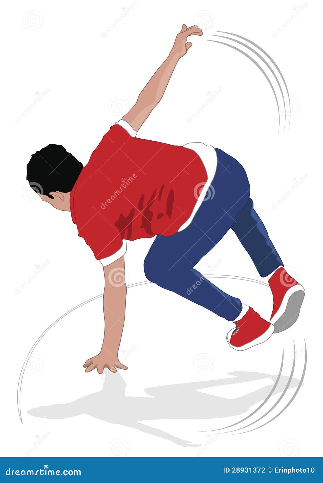 Flyer Bboy In Cap Shows Power Moves Cartoon Vector | CartoonDealer.com ...