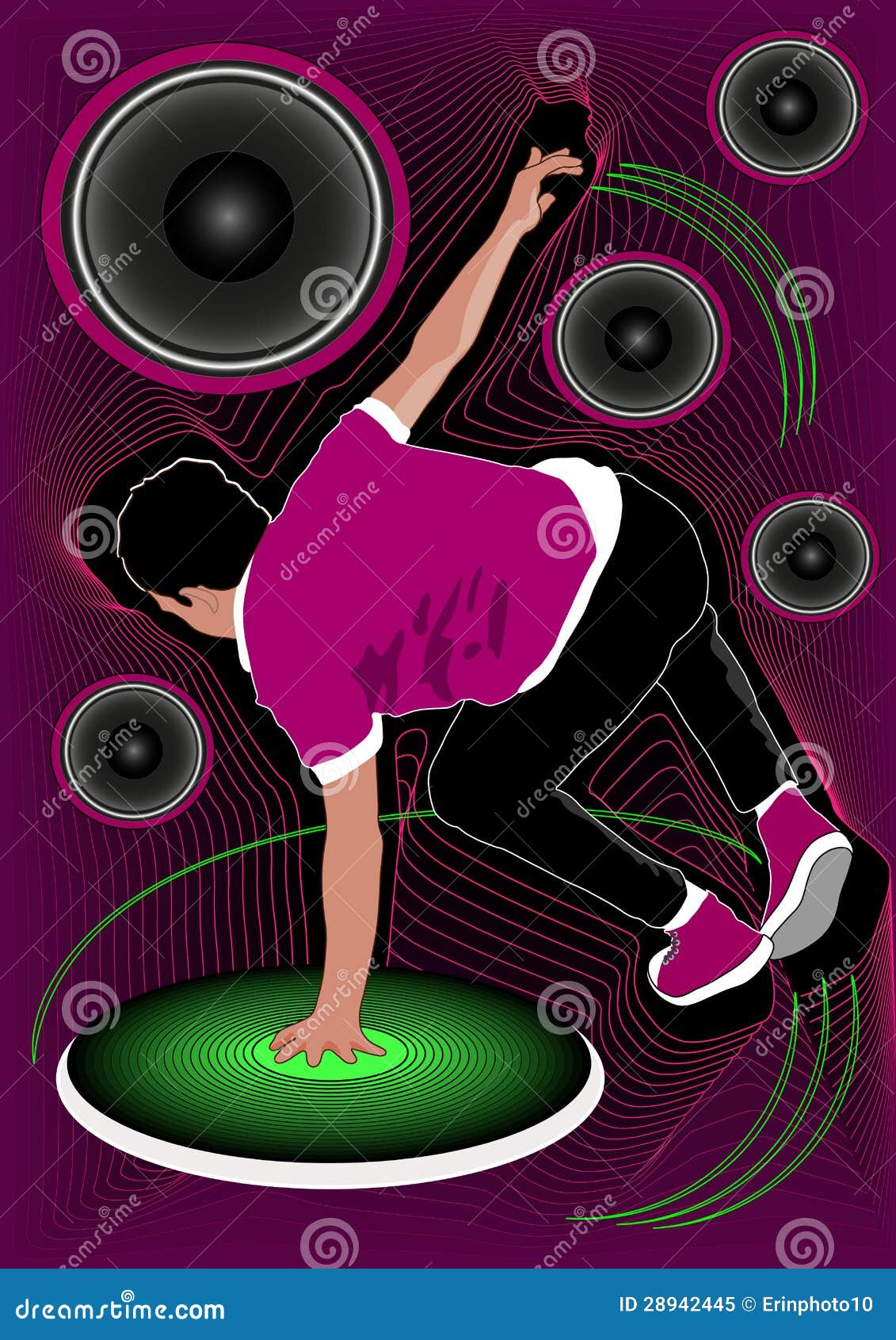 Young Bboy Performance Flyer Stock Vector - Illustration of beat ...