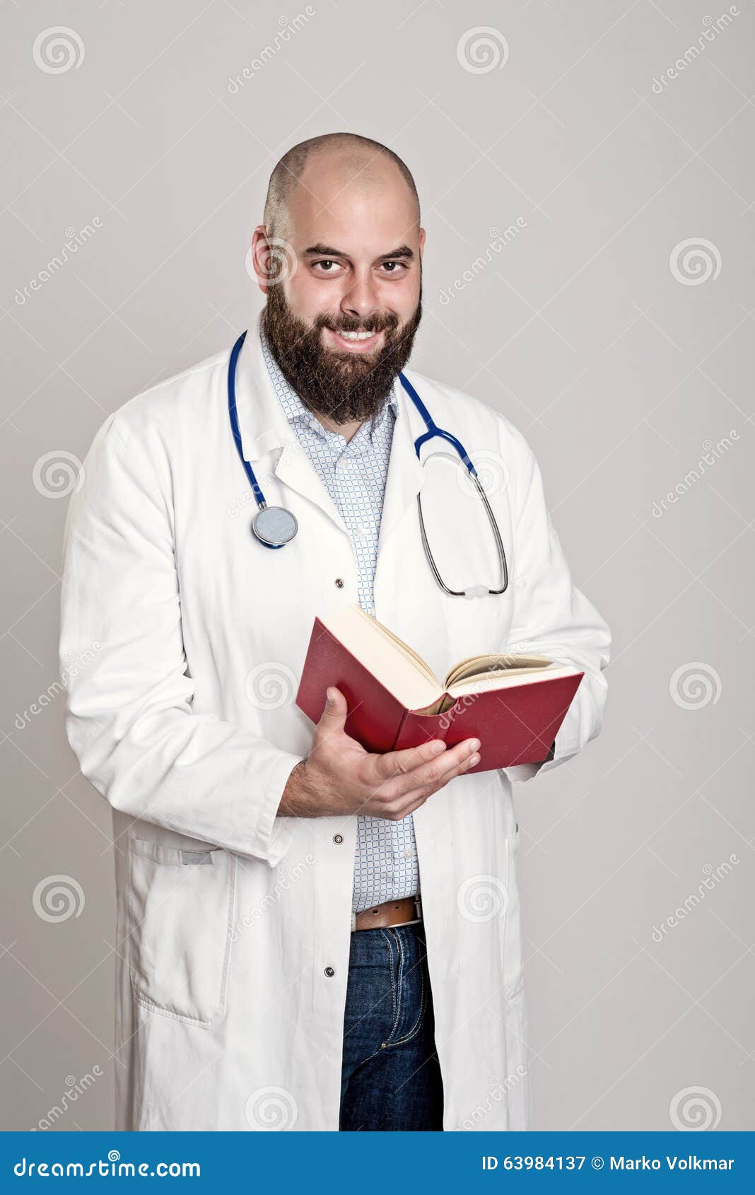 Young Bearded Doctor with Book Stock Image - Image of physician ...