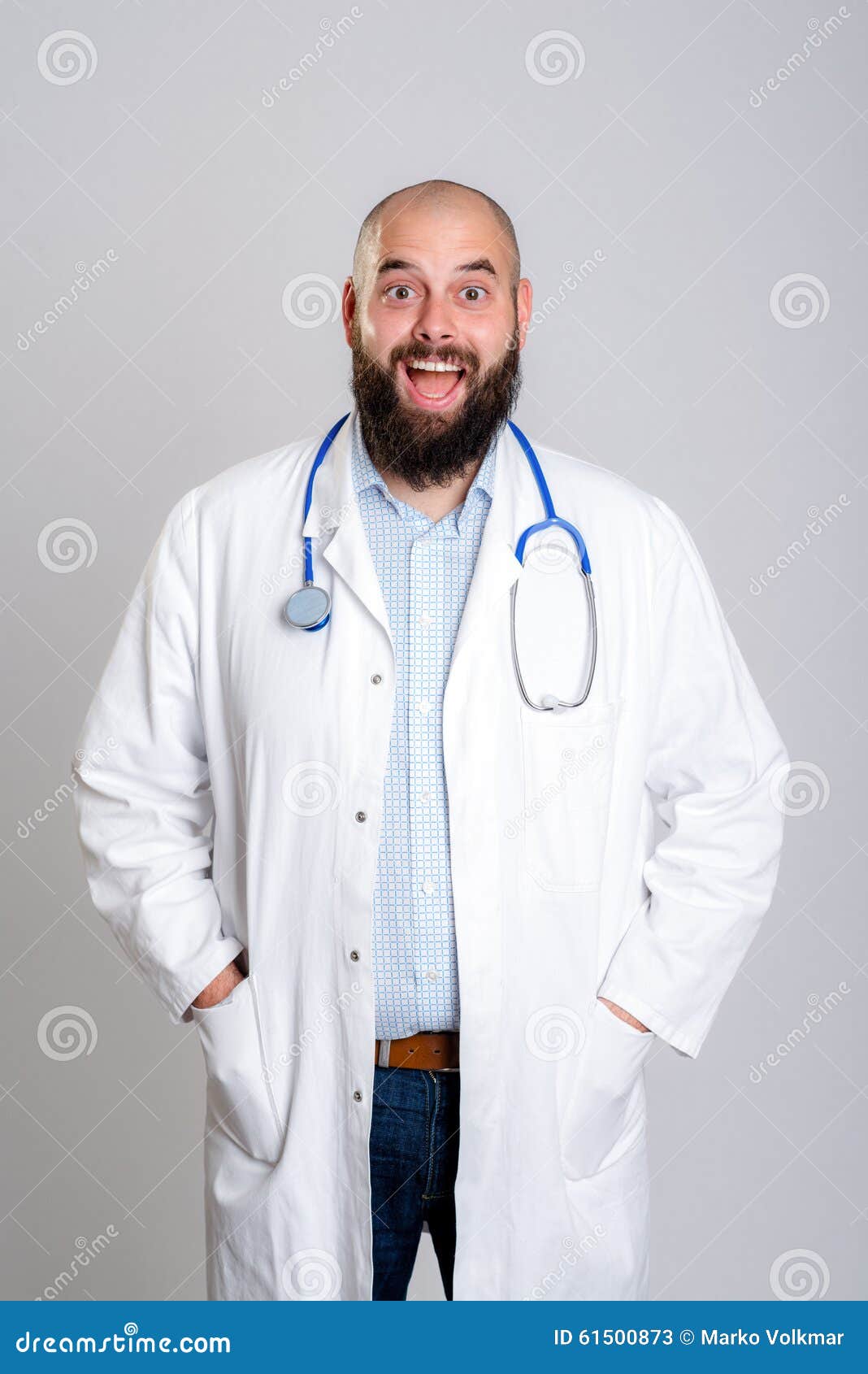 Young Bearded Doctor Looking Amazed Stock Image - Image of healthcare ...