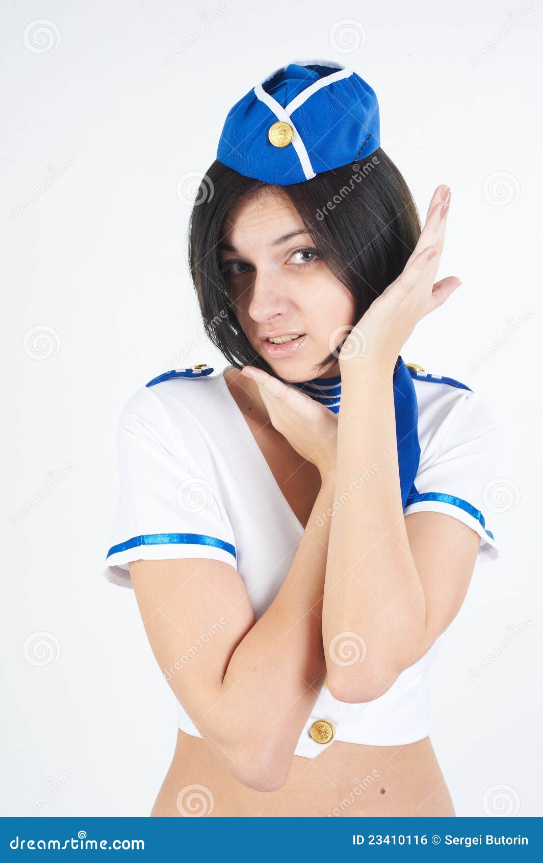 Young Beautiful Air Hostess Stock Photo - Image of maiden, person: 23410116