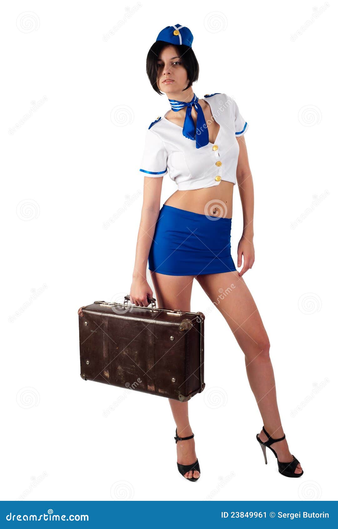 Young Beautiful Air Hostess Stock Image - Image of pretty, female: 23849961