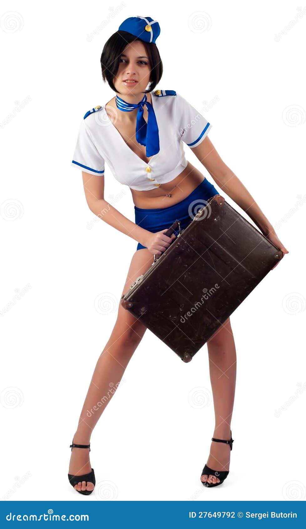 Young Beautiful Air Hostess Stock Photo - Image of lady, beautiful ...