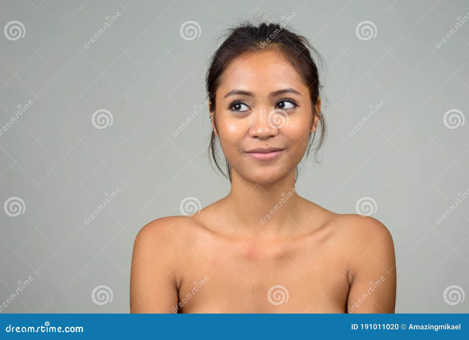 Young Beautiful Asian Woman Shirtless As Health And Beauty Concept