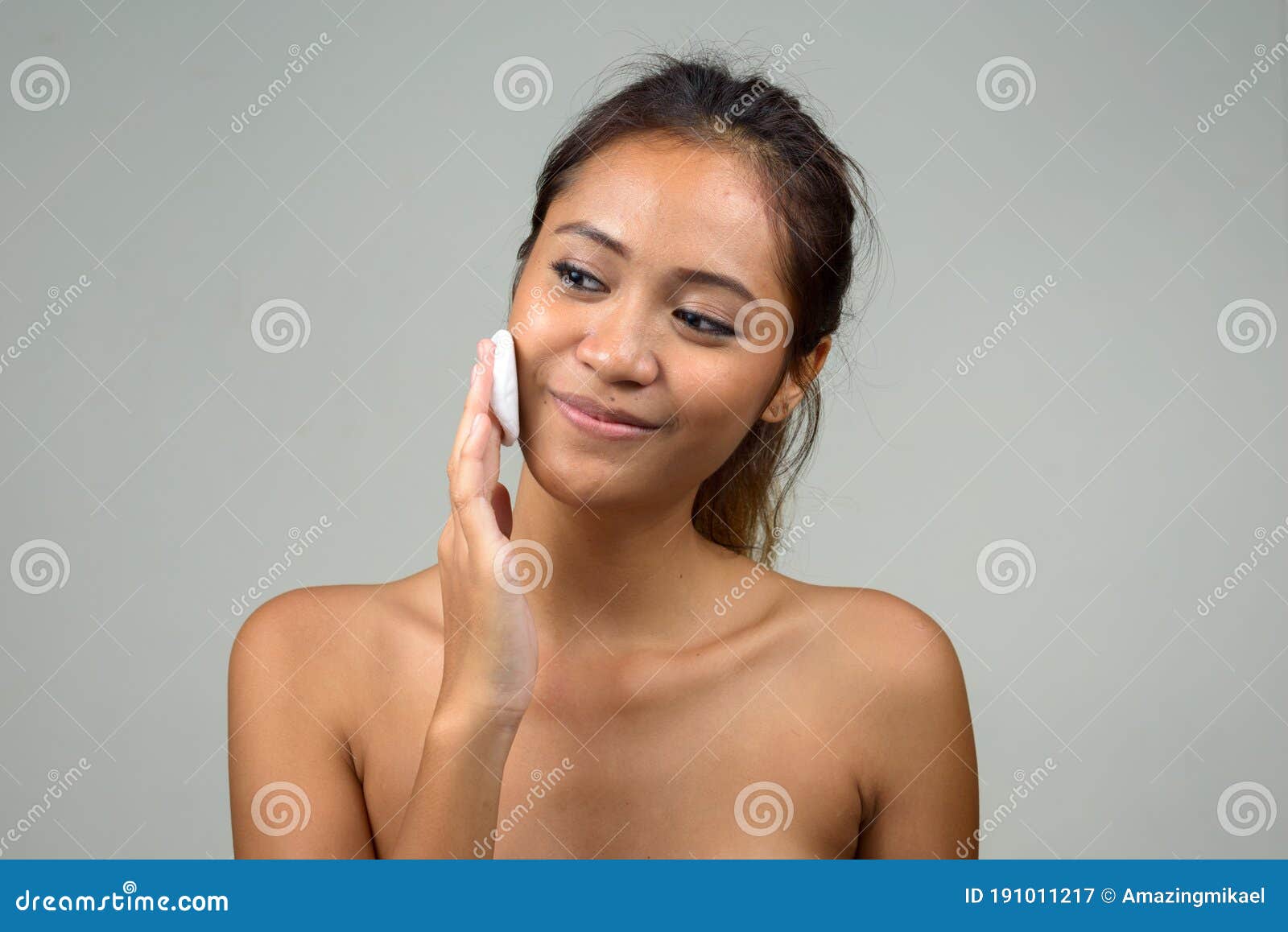 Young Beautiful Asian Woman Shirtless As Health And Beauty Concept