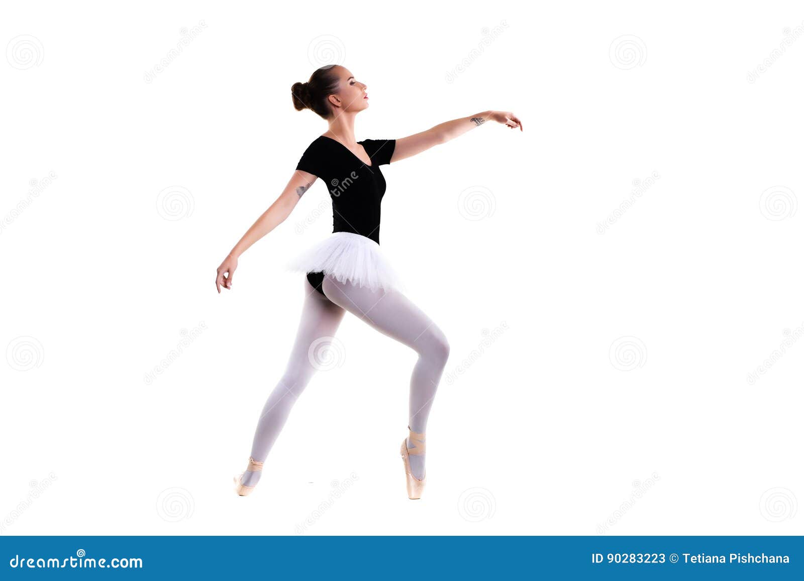Young Beautiful Ballet Dancer Isolated Over White Background Stock ...