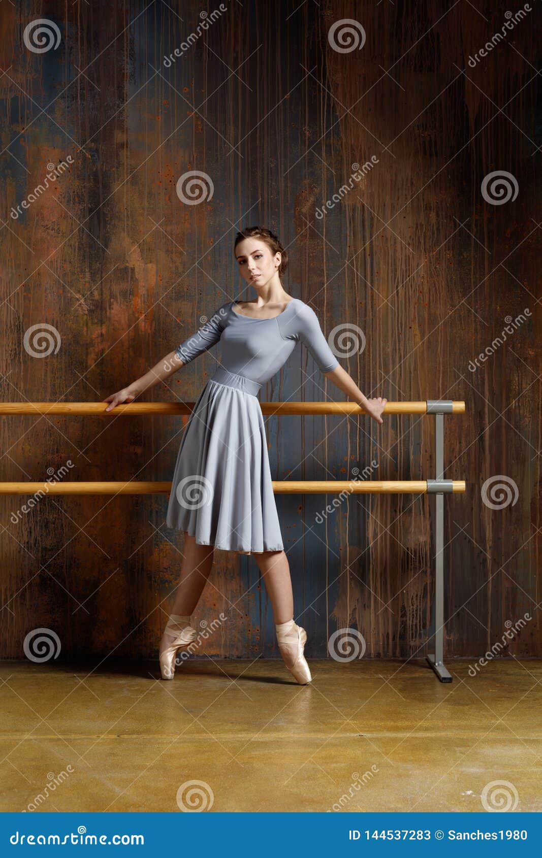 Young Beautiful Ballerina is Posing in Studio Stock Image - Image of ...
