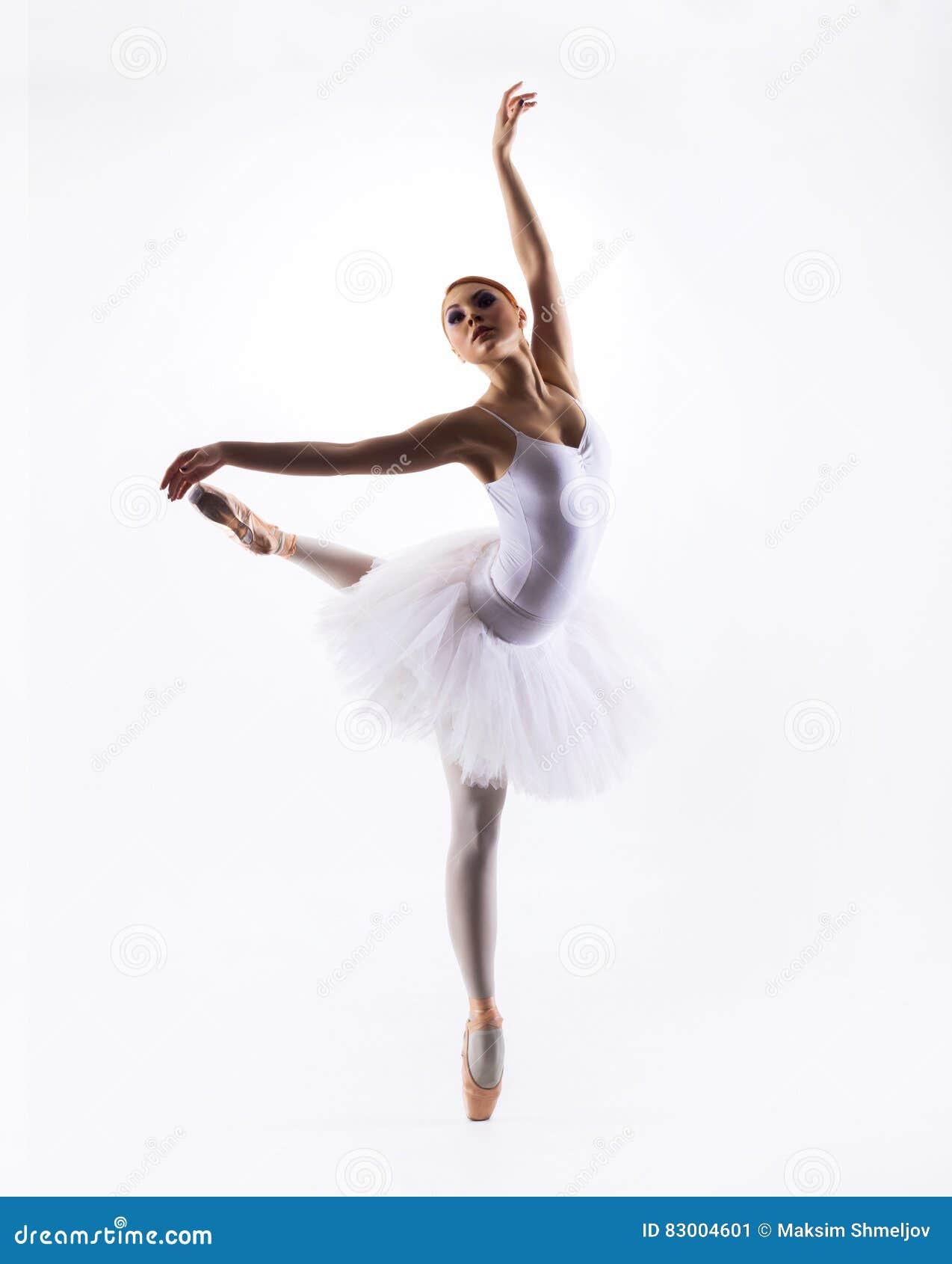 Young Beautiful Ballet Dancer on a White Background Stock Image - Image ...