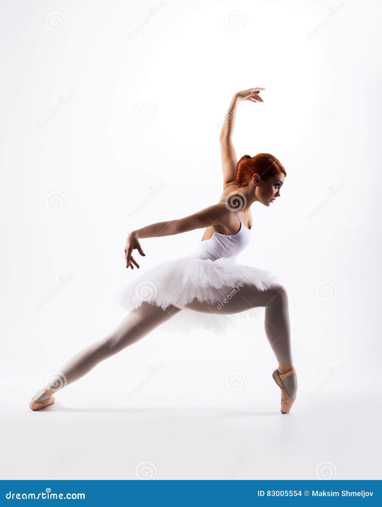 Young Beautiful Ballet Dancer on a White Background Stock Photo - Image ...