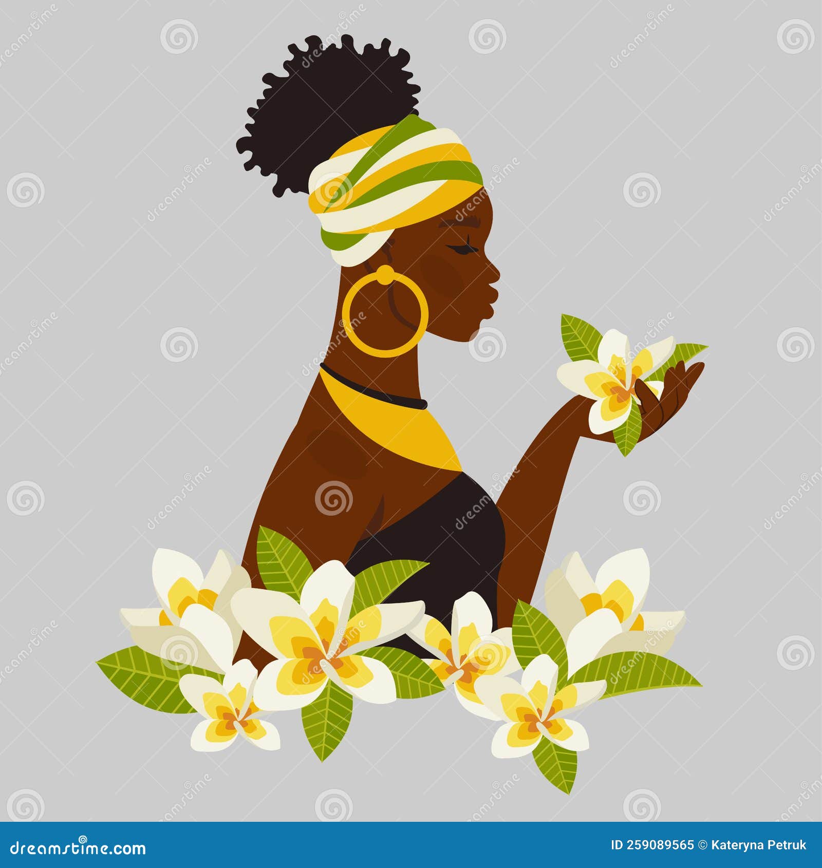 Young Beautiful Black Woman Stock Vector Illustration Of People
