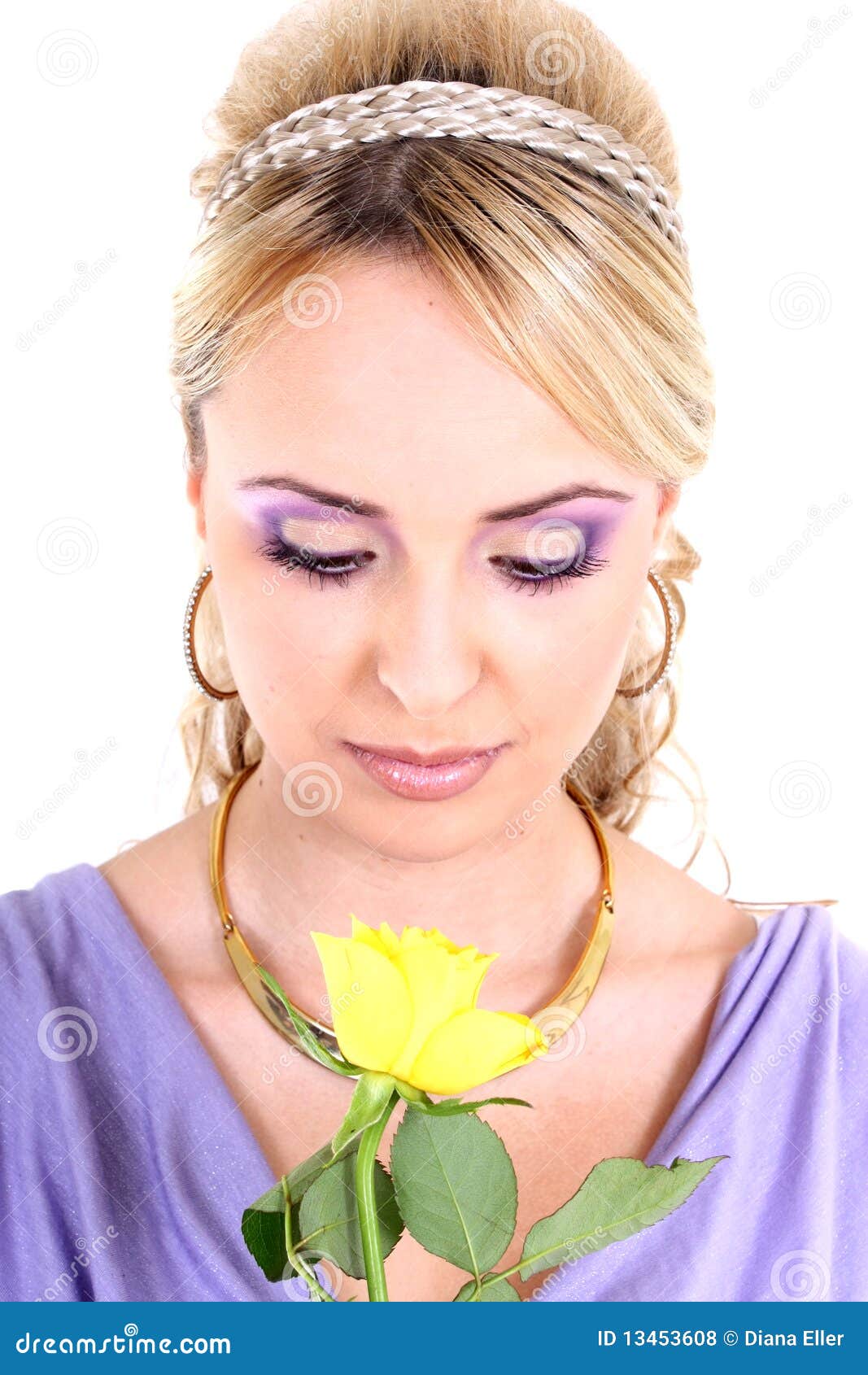 Young Beautiful Blonde with Flower Stock Photo - Image of beautiful ...
