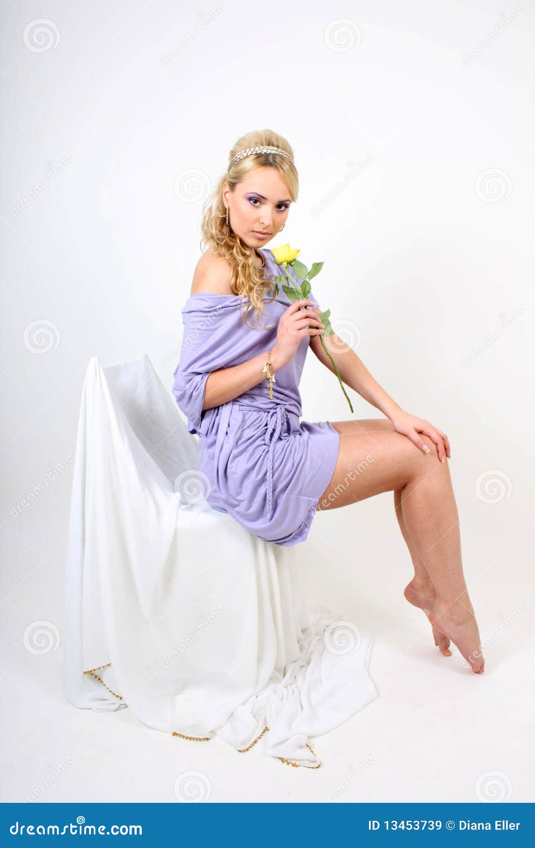 Young Beautiful Blonde with Flower Stock Image - Image of beauty ...