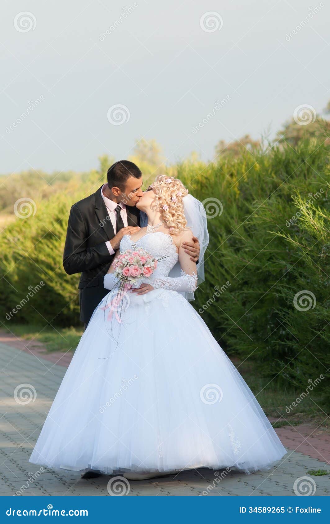 Young and Beautiful Bride and Groom Stock Image - Image of engagement ...