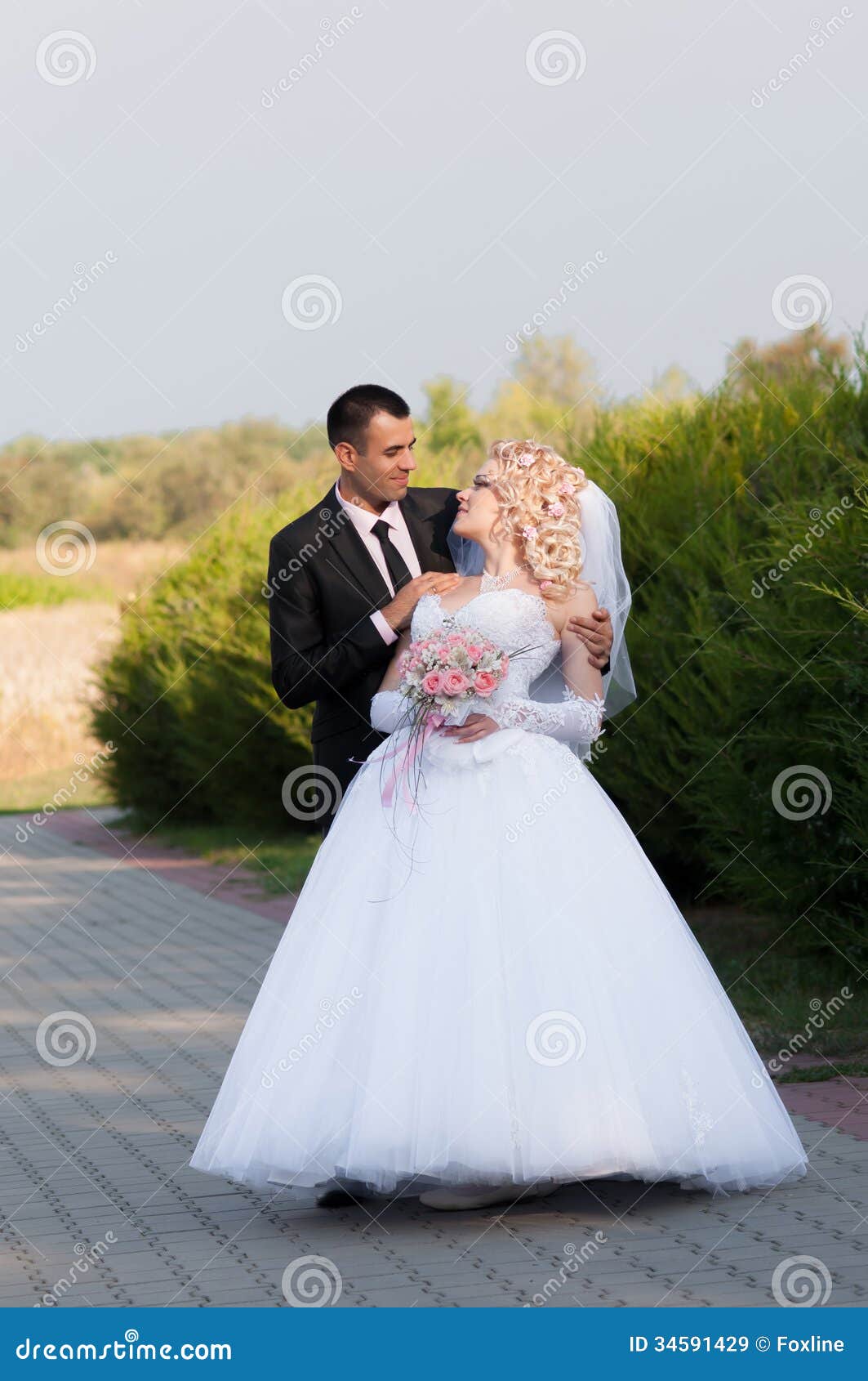 Young and Beautiful Bride and Groom Stock Image - Image of feelings ...