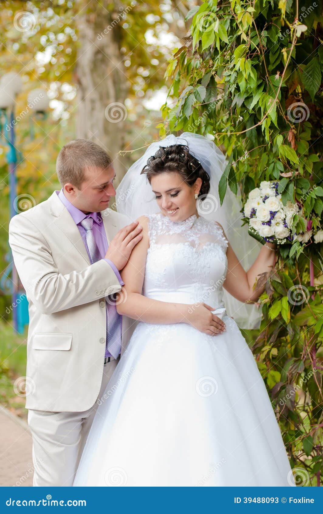 Young and Beautiful Bride and Groom Stock Image - Image of husband ...