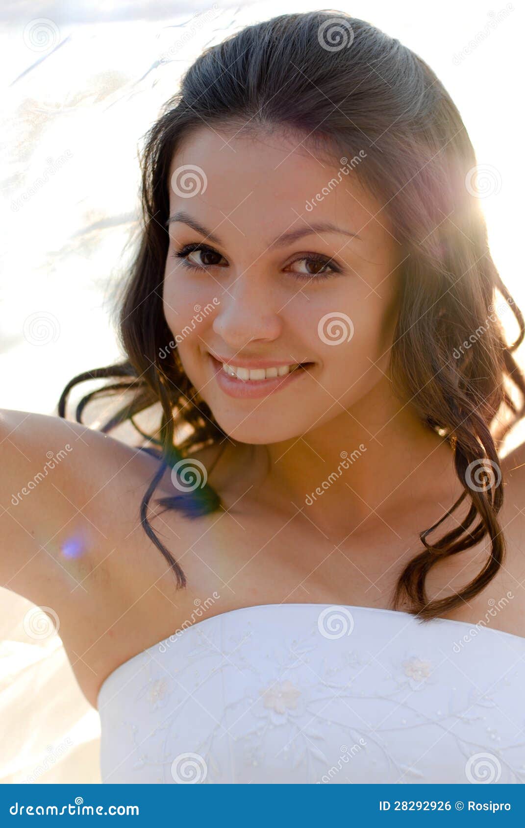 Young Beautiful Bride Portrait Stock Photo - Image of joyful, beautiful ...