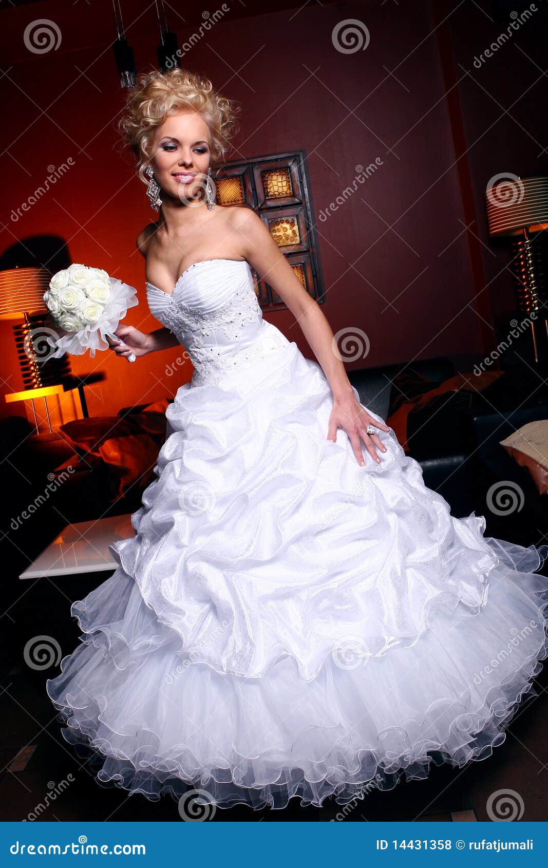 Young and Beautiful Bridge in the Dress Stock Photo - Image of gown ...