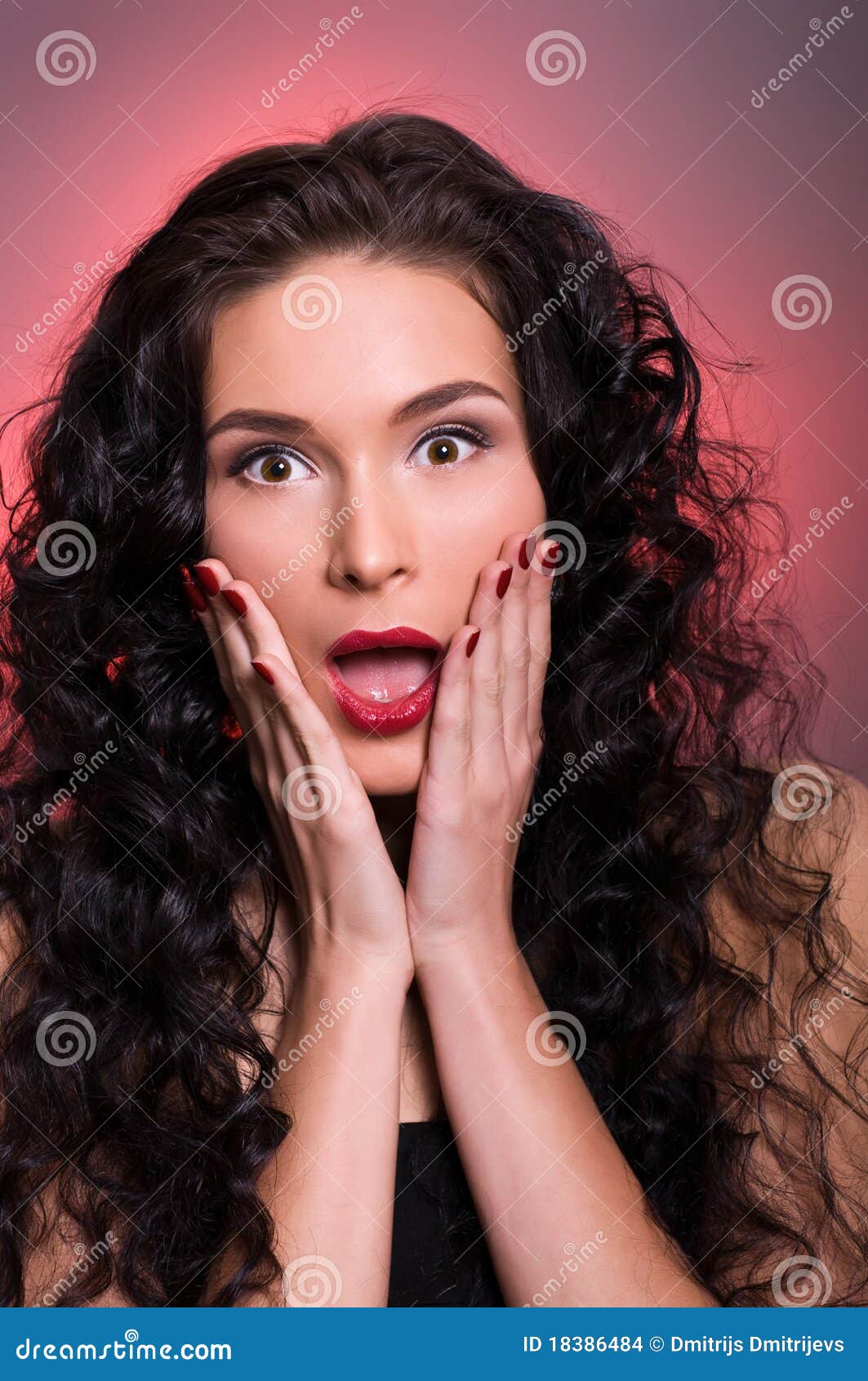 Young Beautiful Brunette Screaming Woman Stock Photo - Image of concept ...