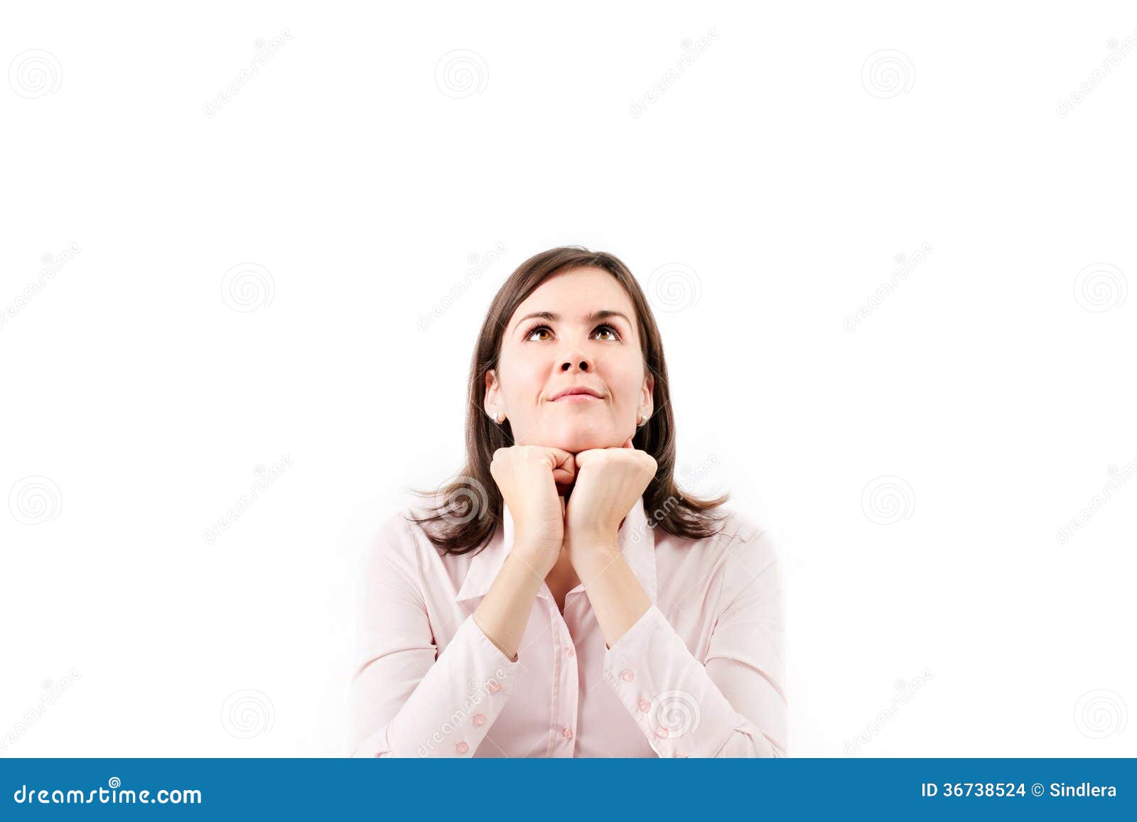 Young Beautiful Business Woman Thinking Stock Photo - Image of ...