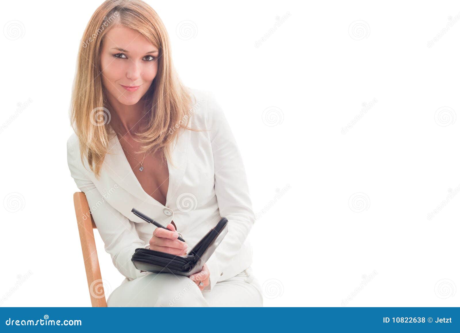 Young Beautiful Businesswoman Making Plans Stock Photo - Image of ...