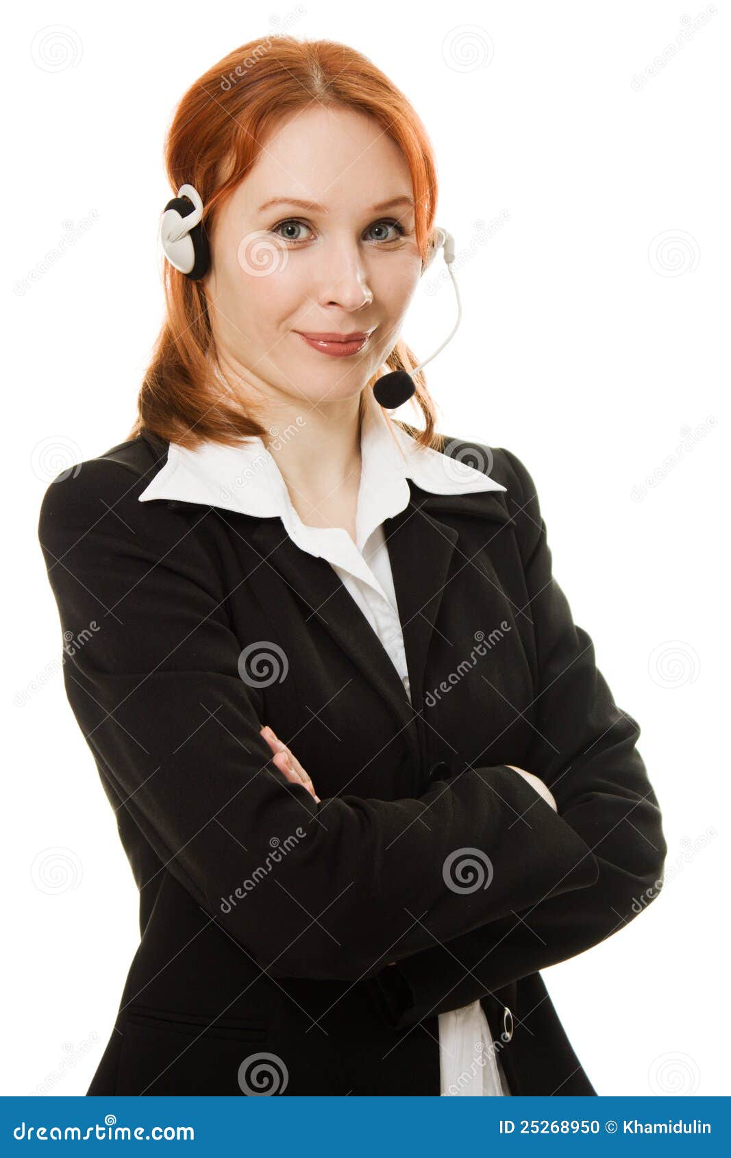 Young Beautiful Call Center Female Operator Stock Photo - Image of call ...