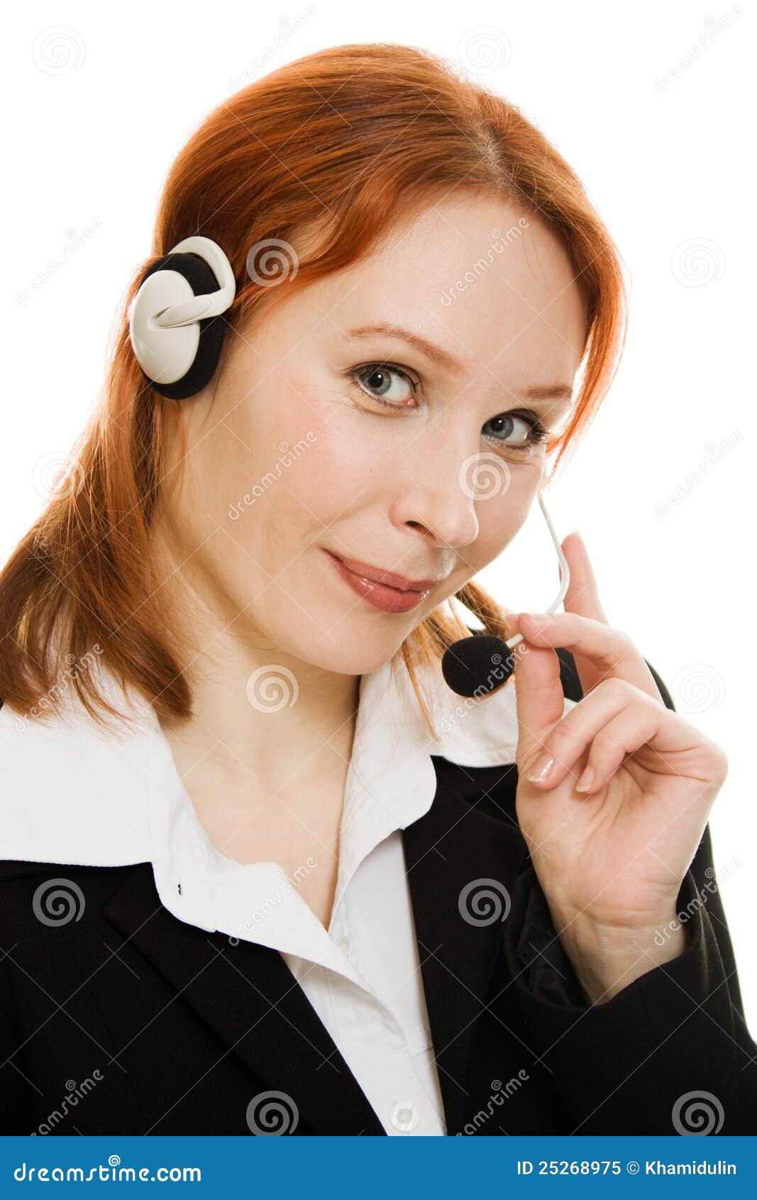 Young Beautiful Call Center Female Operator Stock Image - Image of ...