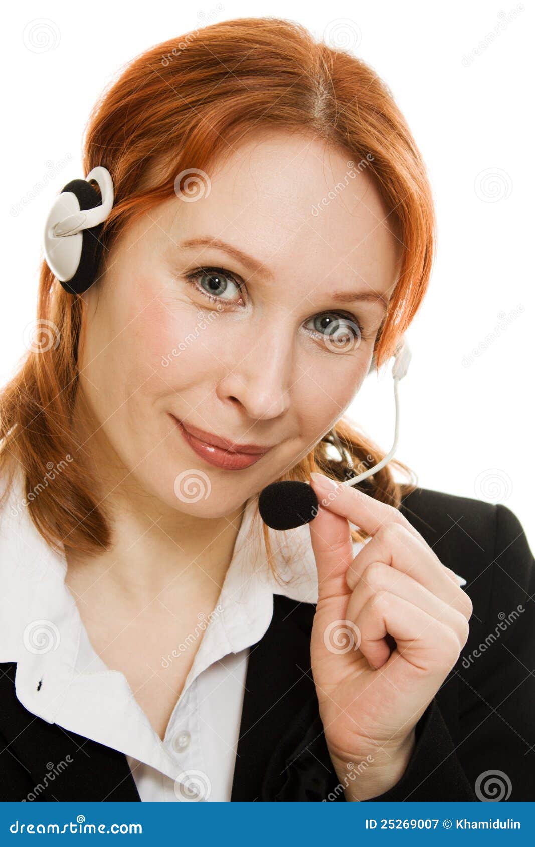 Young Beautiful Call Center Female Operator Stock Image - Image of ...