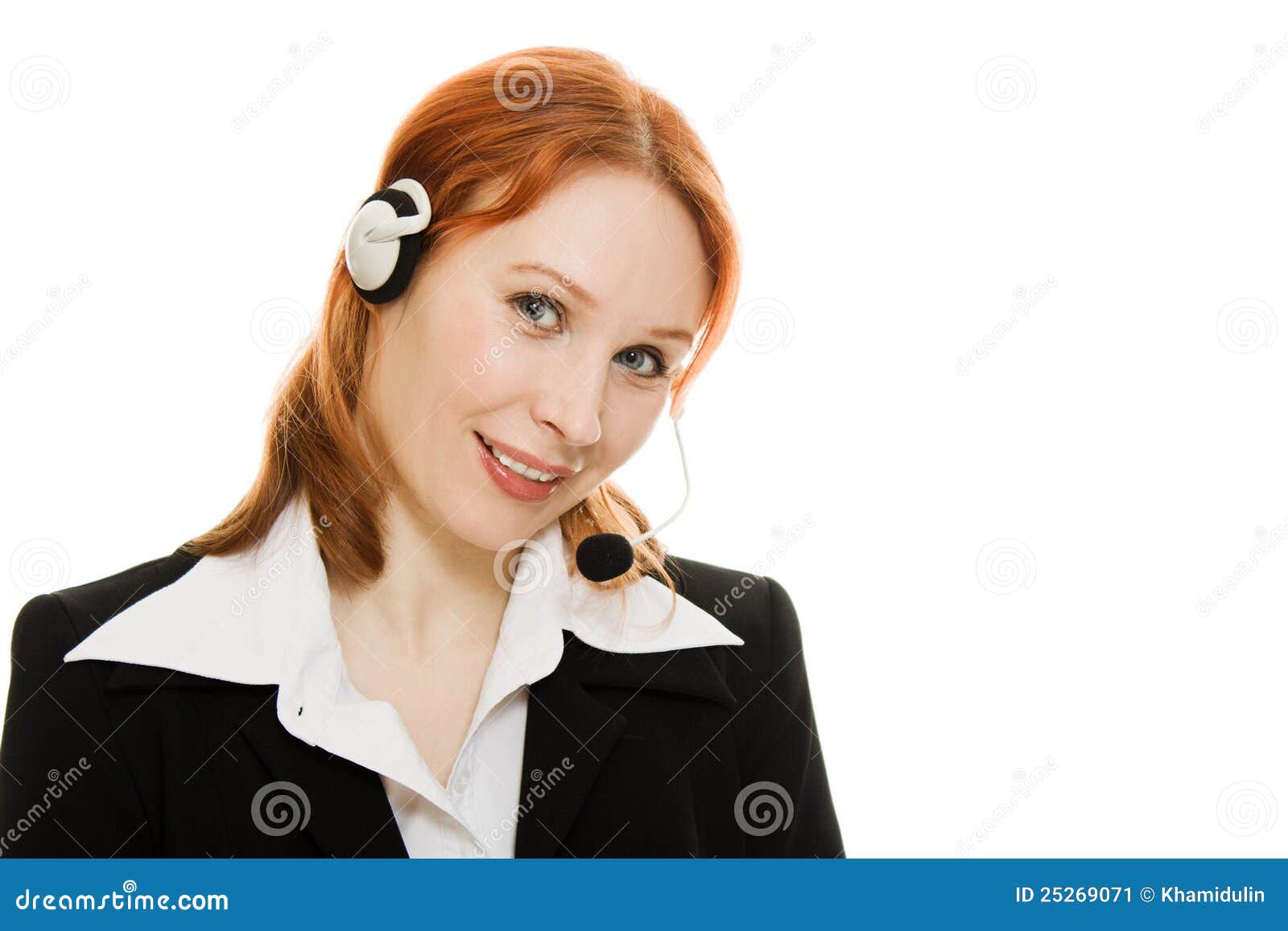 Young Beautiful Call Center Female Operator Stock Image - Image of ...