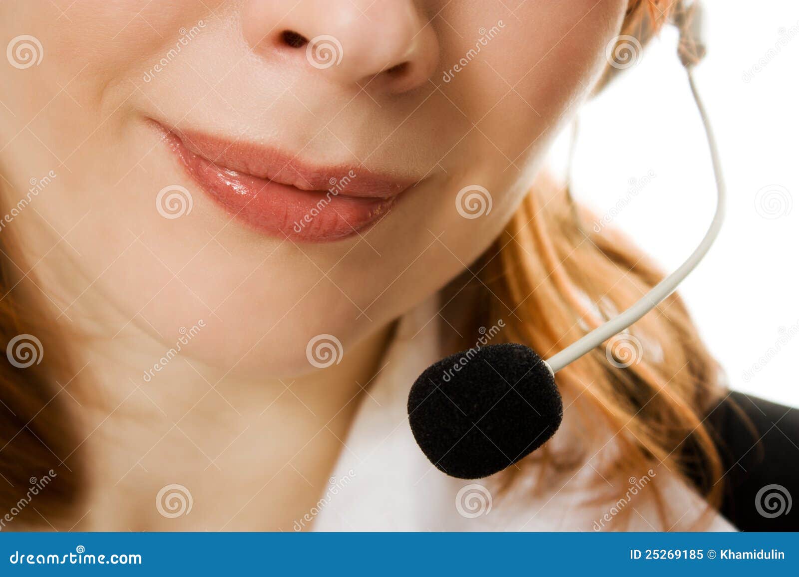 Young Beautiful Call Center Female Operator Stock Image - Image of ...