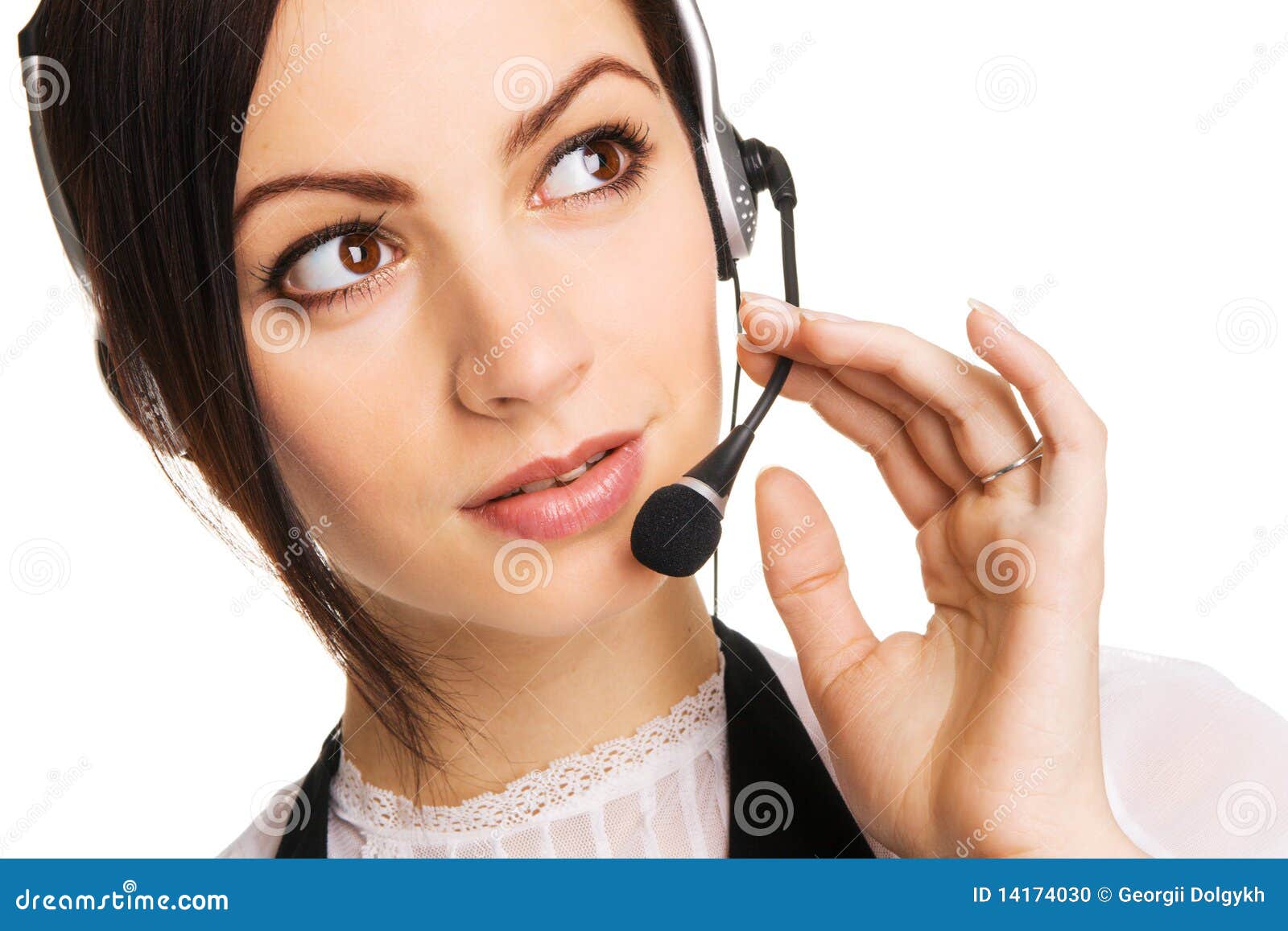 Young Beautiful Call Center Operator Stock Photo - Image of ...