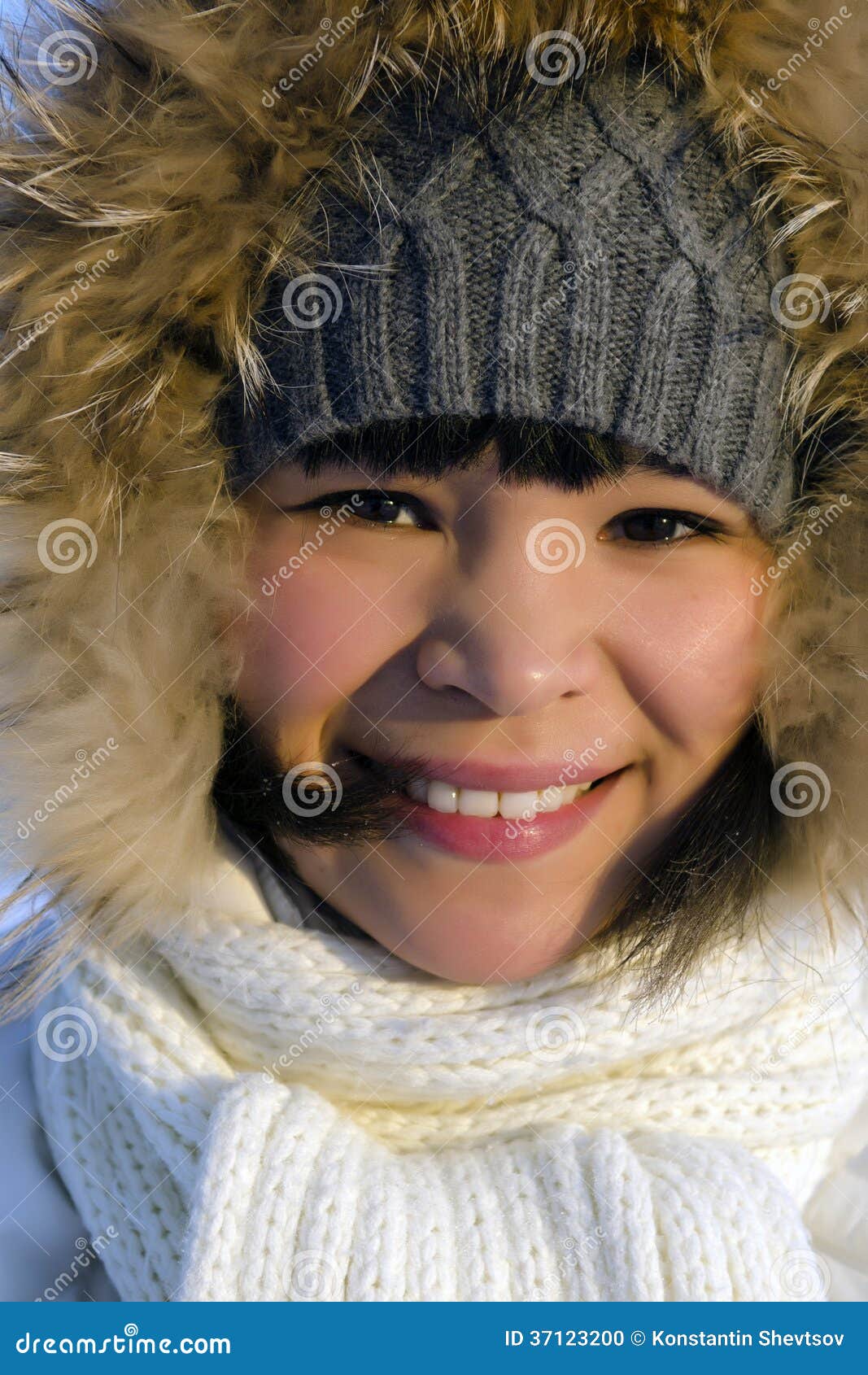 Young Beautiful Chukchi Woman Stock Photo - Image of chukchi, closeup ...