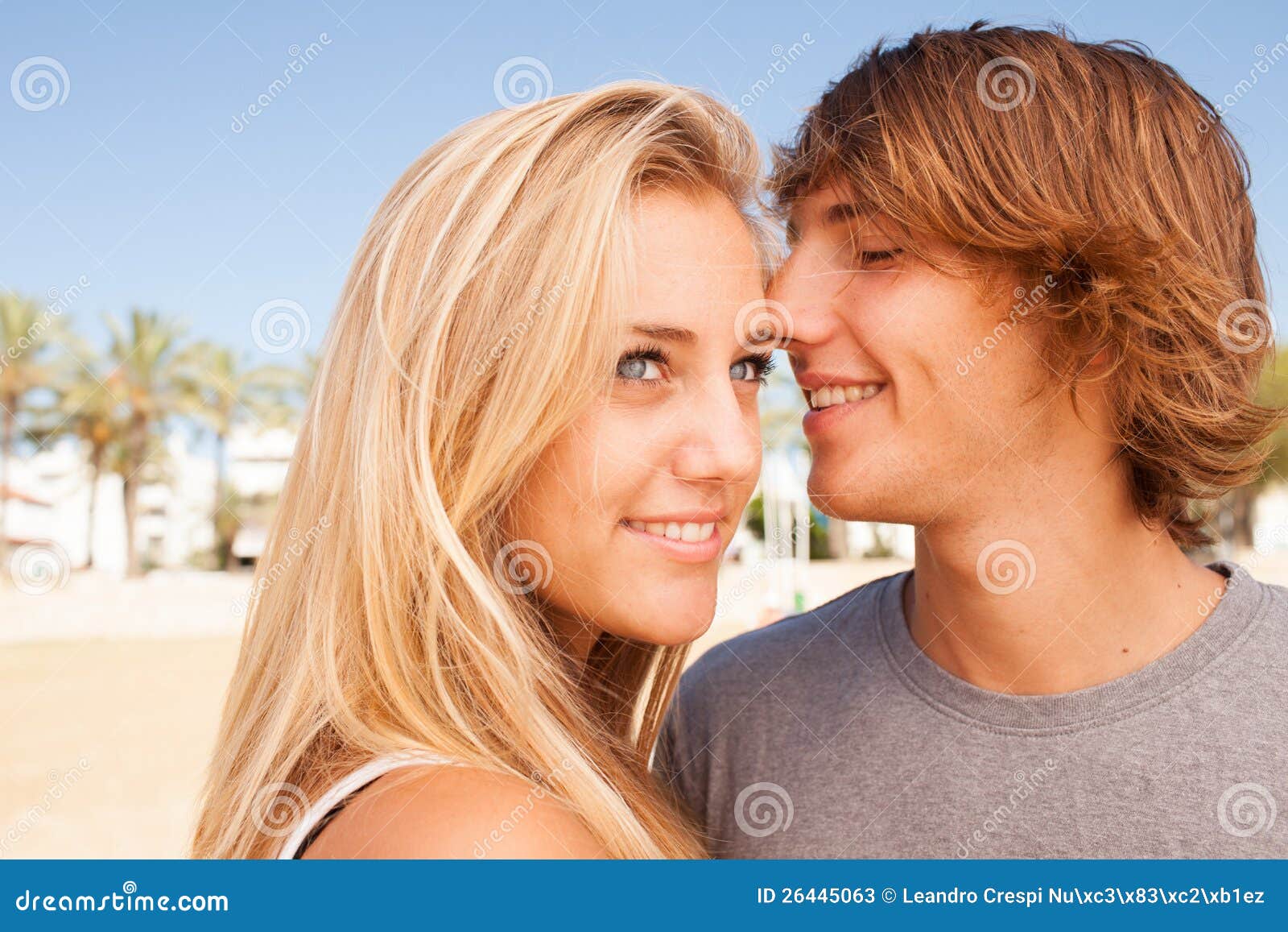 Young Beautiful Couple Closeup Portrait Stock Image - Image of holiday ...