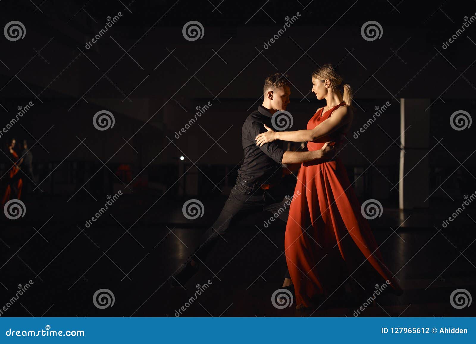 Young Beautiful Couple Dancing with Passion Stock Photo - Image of love ...