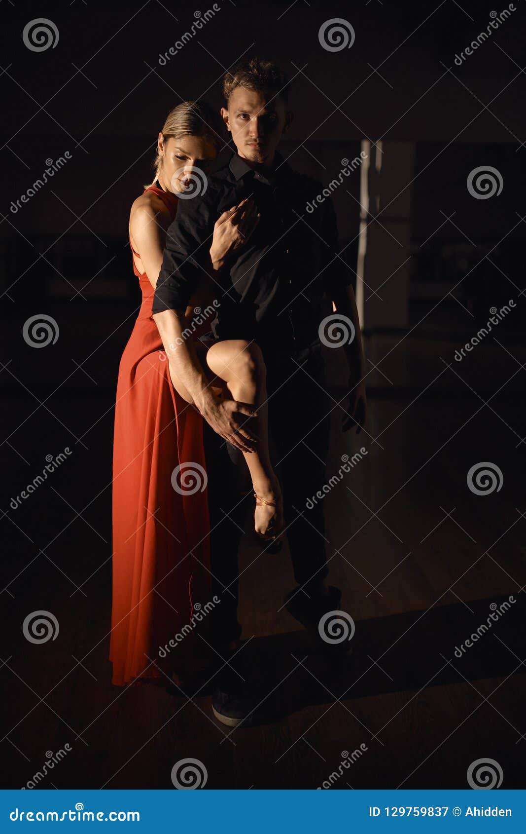 Young Beautiful Couple Dancing with Passion Stock Image - Image of ...