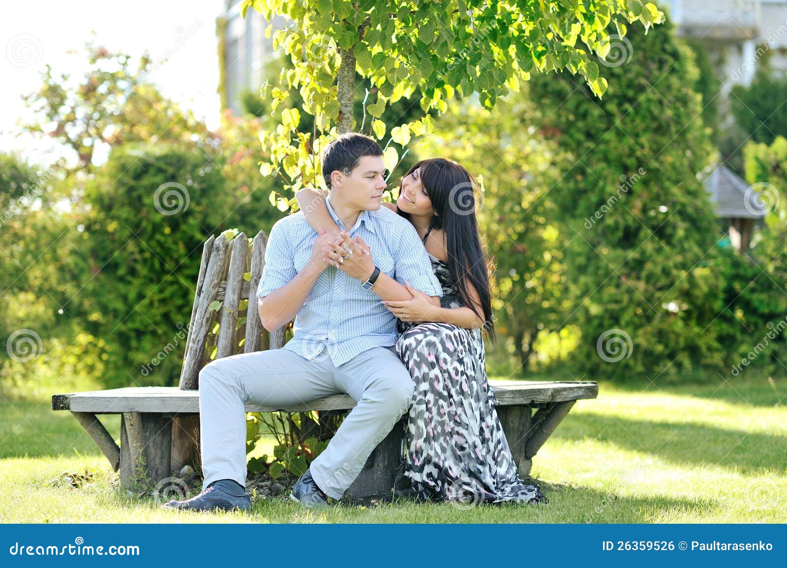 Young Beautiful Couple in a Park Stock Photo - Image of freedom, couple ...