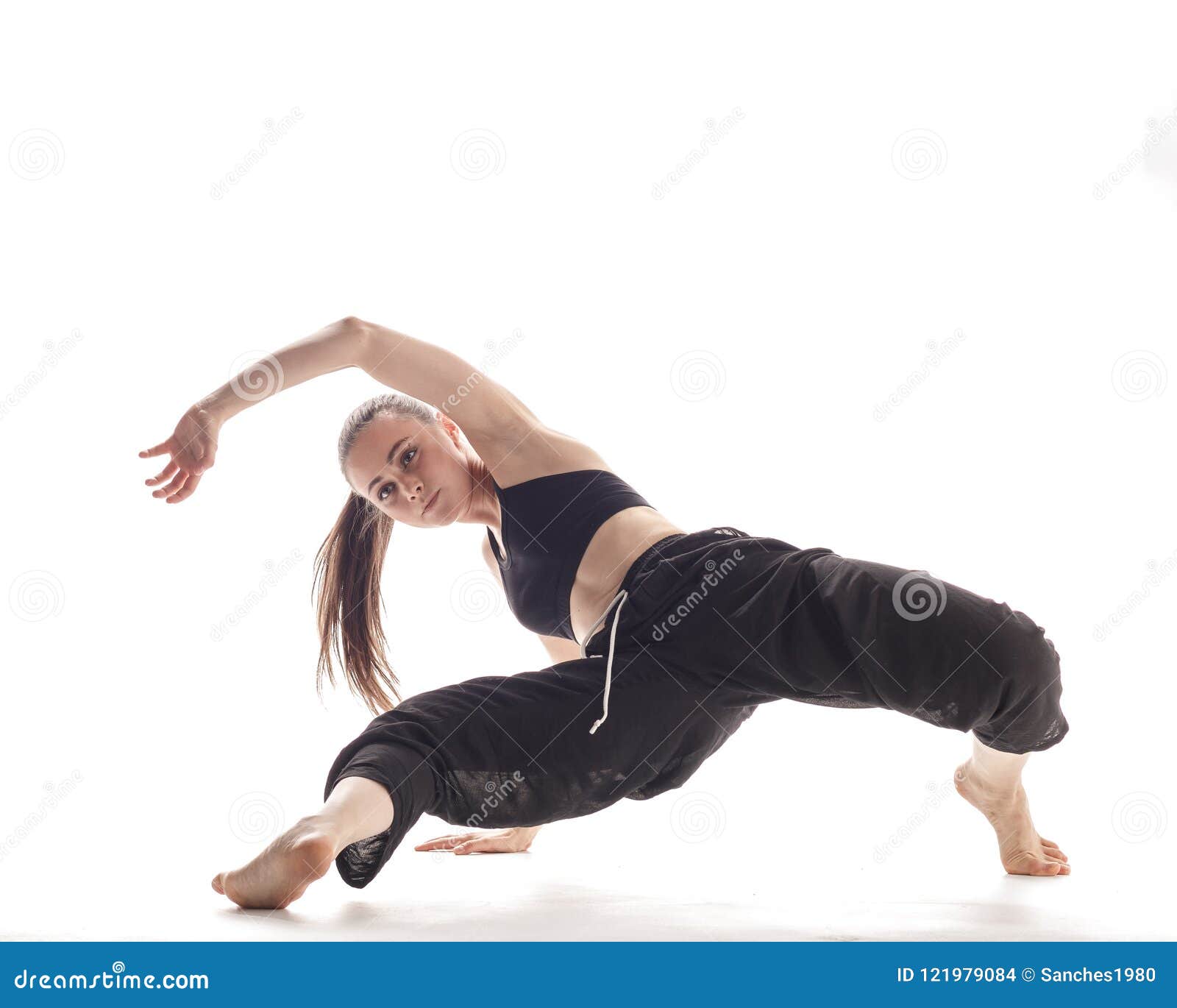 Beautiful Female Dancer. White Background Stock Photo - Image of ...